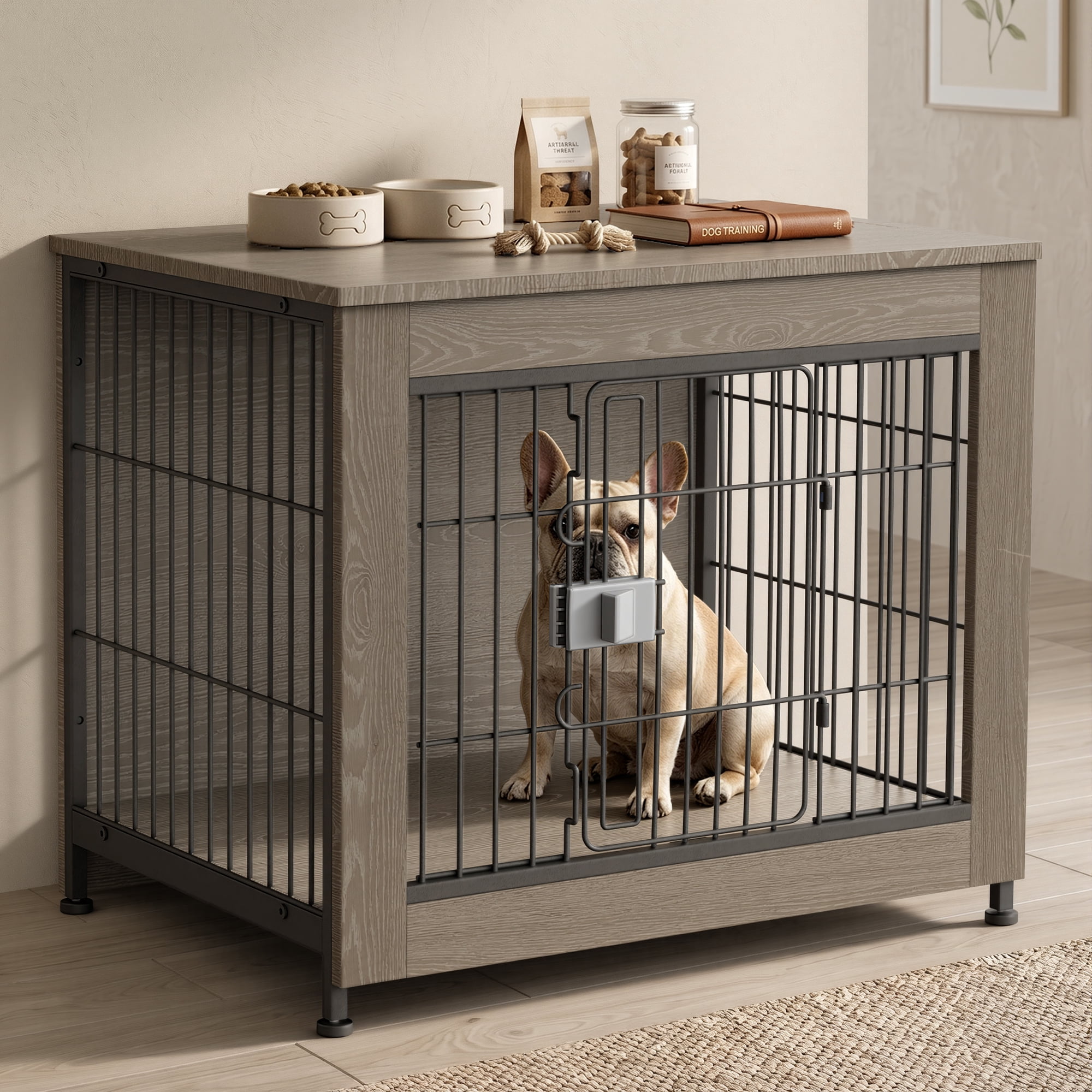 Ironovahome 27" Furniture-Style Dog Crate for Small Dogs, Heavy Duty ...