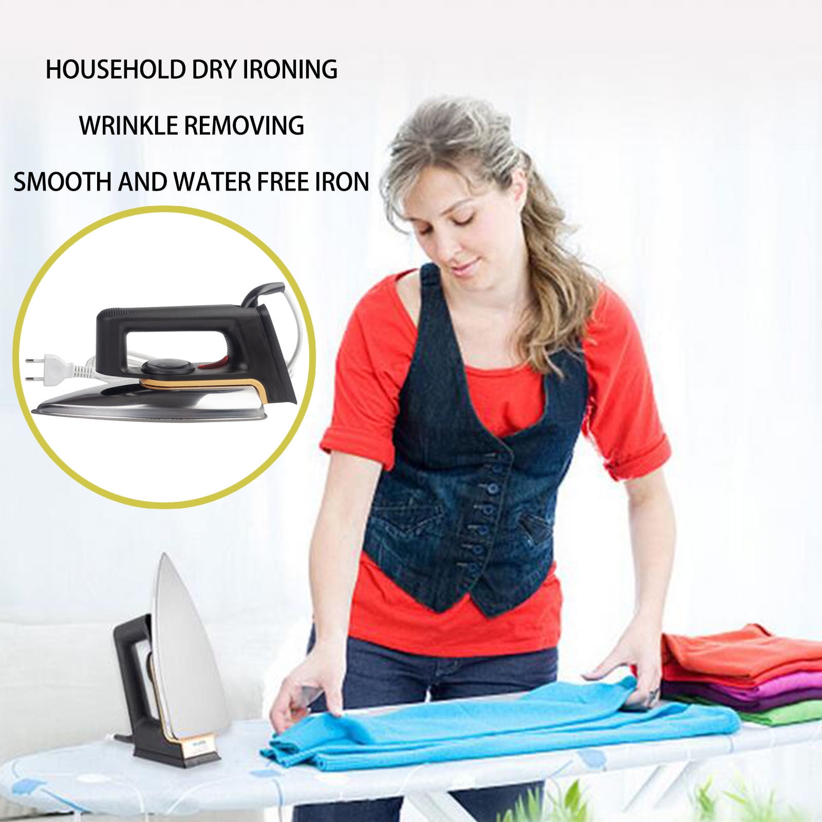 Small Clothes Mini Garment Home Dry Ironing Wrinkle Removing Electric Iron Without Water ...