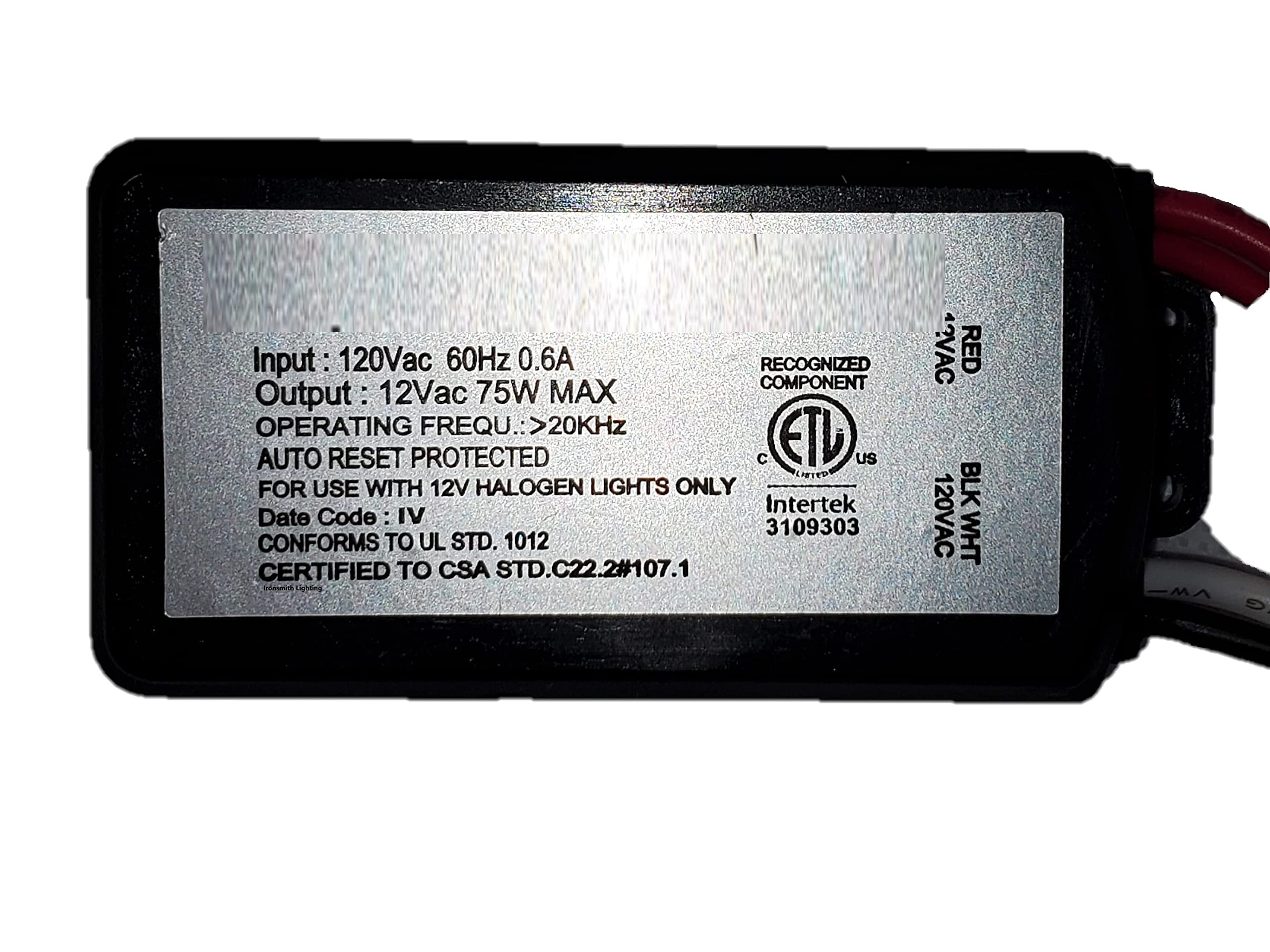 Ironsmith Lighting Products 75 Watt Short Circuit Protected Transformer ...