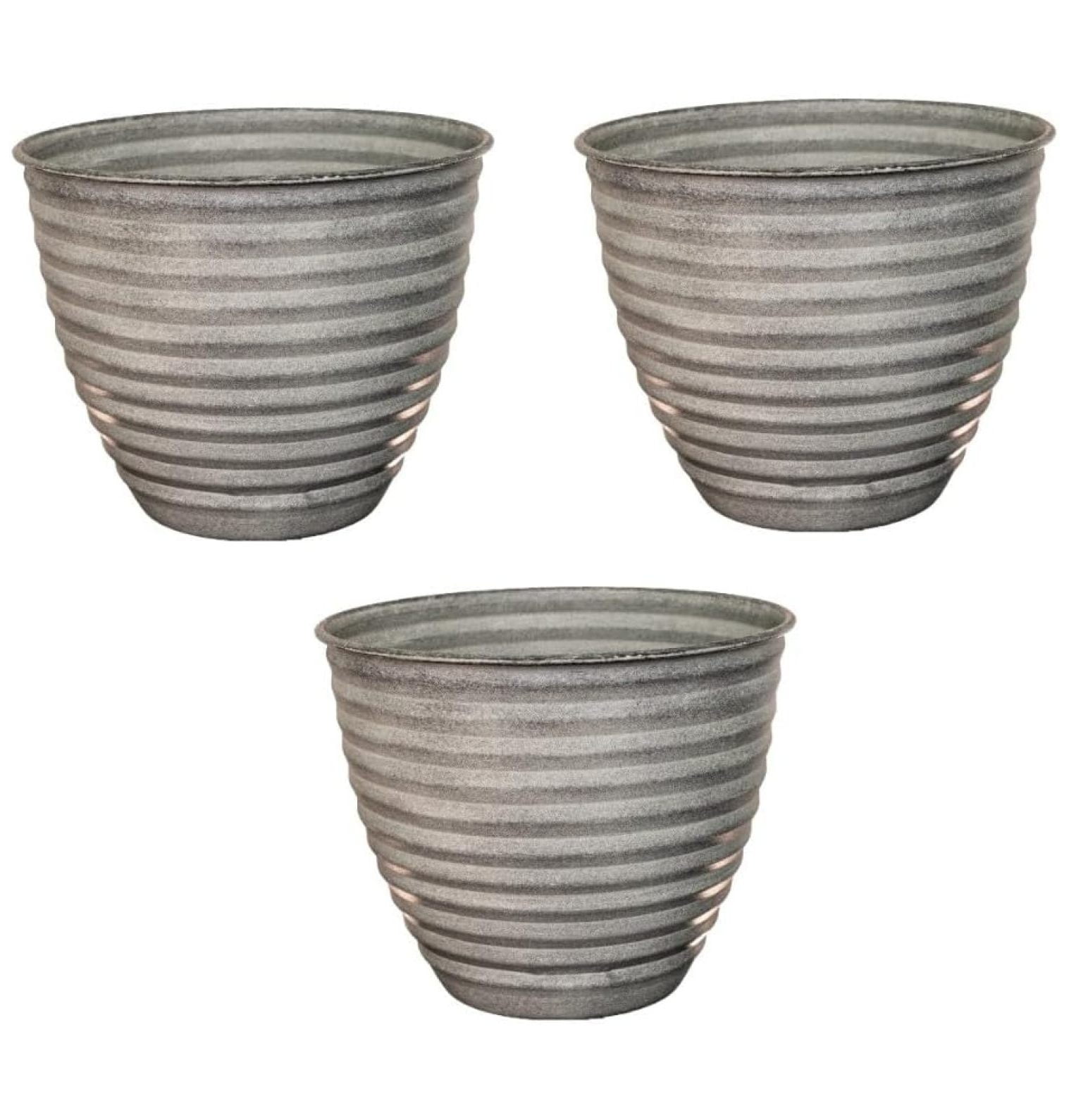 Ironstone 6" Woodsdale Planter - Dusted Pearl 3-Pack 6-Inch - Walmart.com