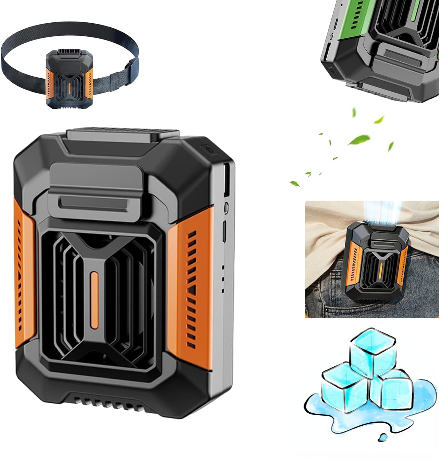 Ironstride Waist Clip Fan, Ironstride Belt Fan, Aerochill Wearable Air Cooler, Clip on Waist ...