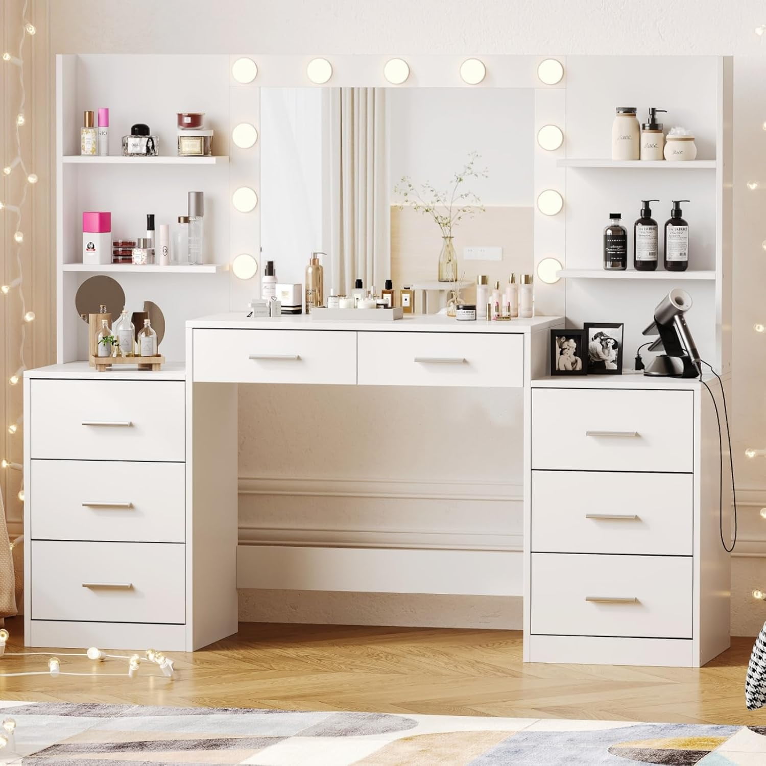 Irontar 619‘l Vanity Desk With Mirror And Lights Large Makeup Vanity
