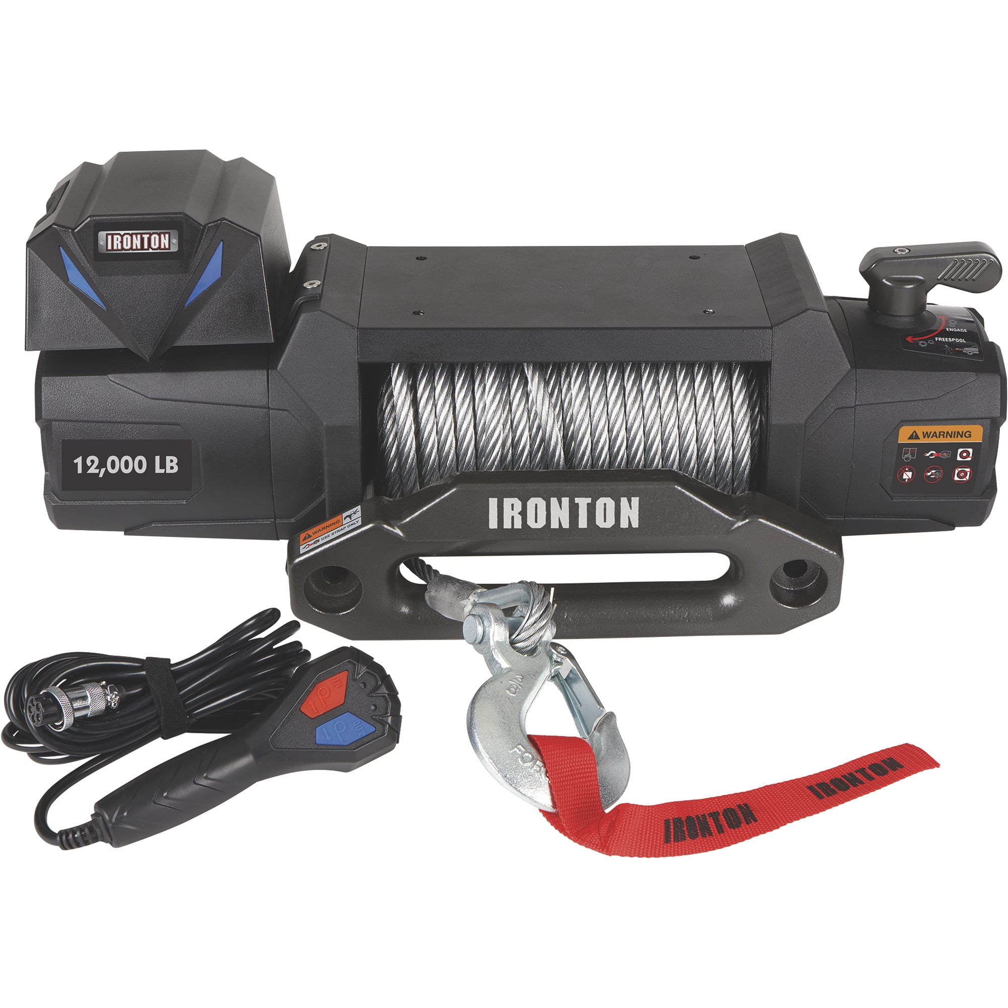 Ironton 12 Volt DC Powered Electric Truck Winch -12,000-Lb. Capacity ...