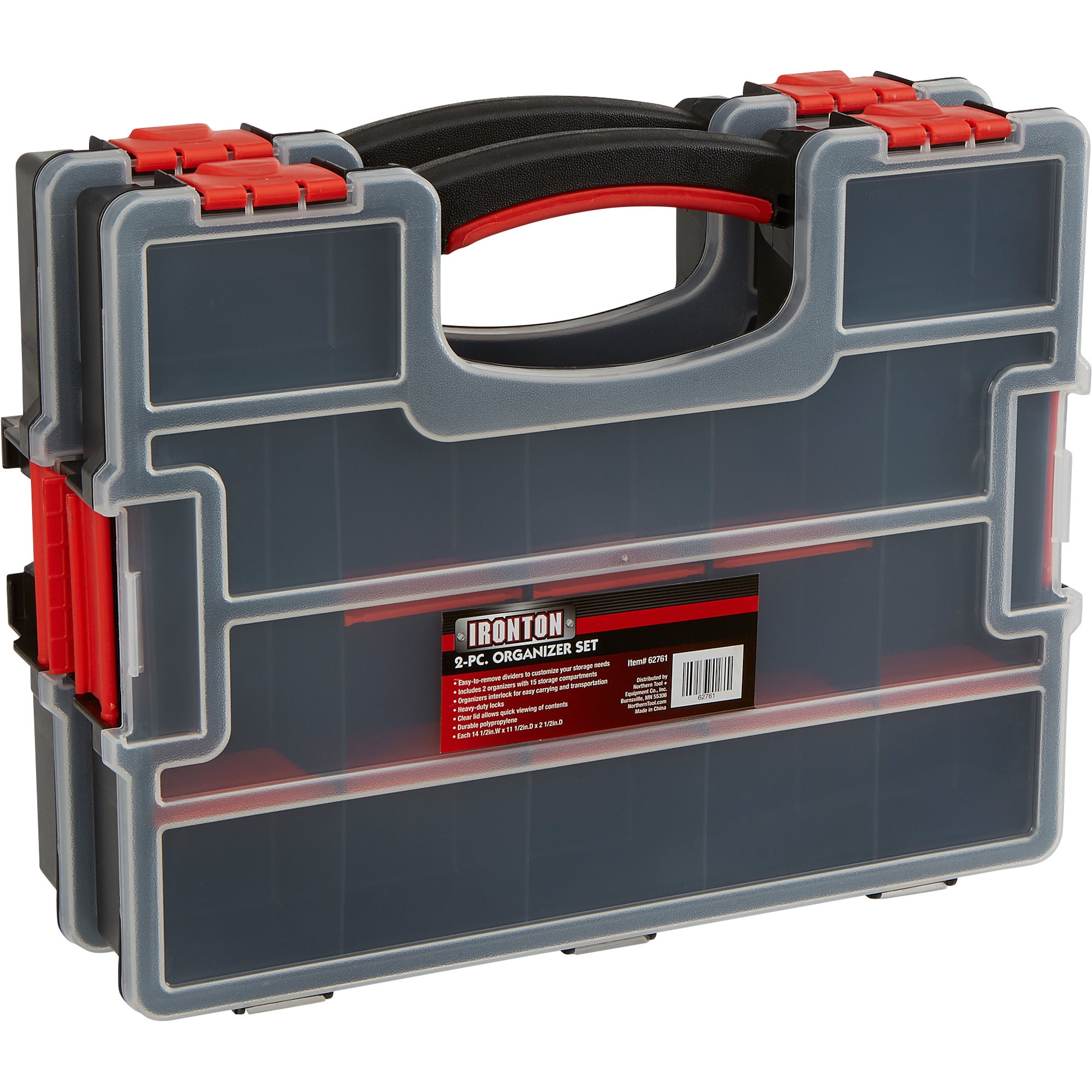 Ironton 2-Pc. Organizer Set, 14-1/2in.W x 11-1/2in.D x 2-1/2in.H, 15 ...