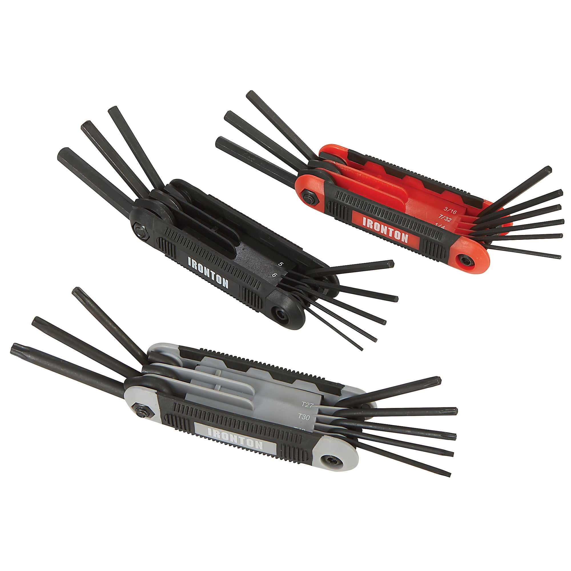 Ironton 3-Pc. SAE/Metric Folding Hex Key Set with Torx Set - Walmart.com