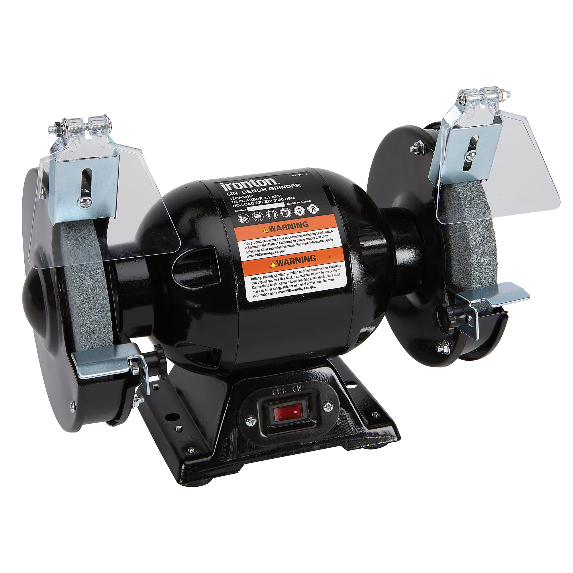 Ironton Benchtop Grinder with 6in. Wheel, 2.1 Amps, 1/2 HP, 3560 RPM ...