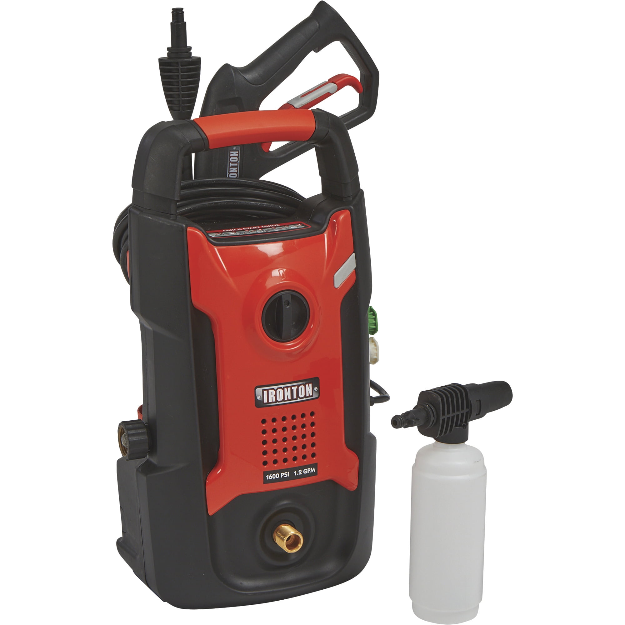 Ironton Electric Cold Water Pressure Washer - 1600 PSI, 1.2 GPM with ...