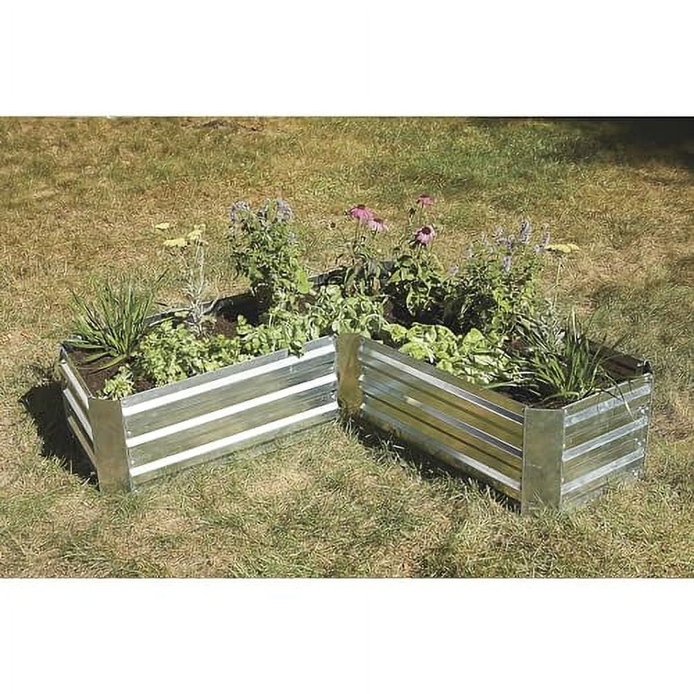 Ironton Galvanized Corrugated Steel L-Shaped Raised Planter Box, 47 1 ...