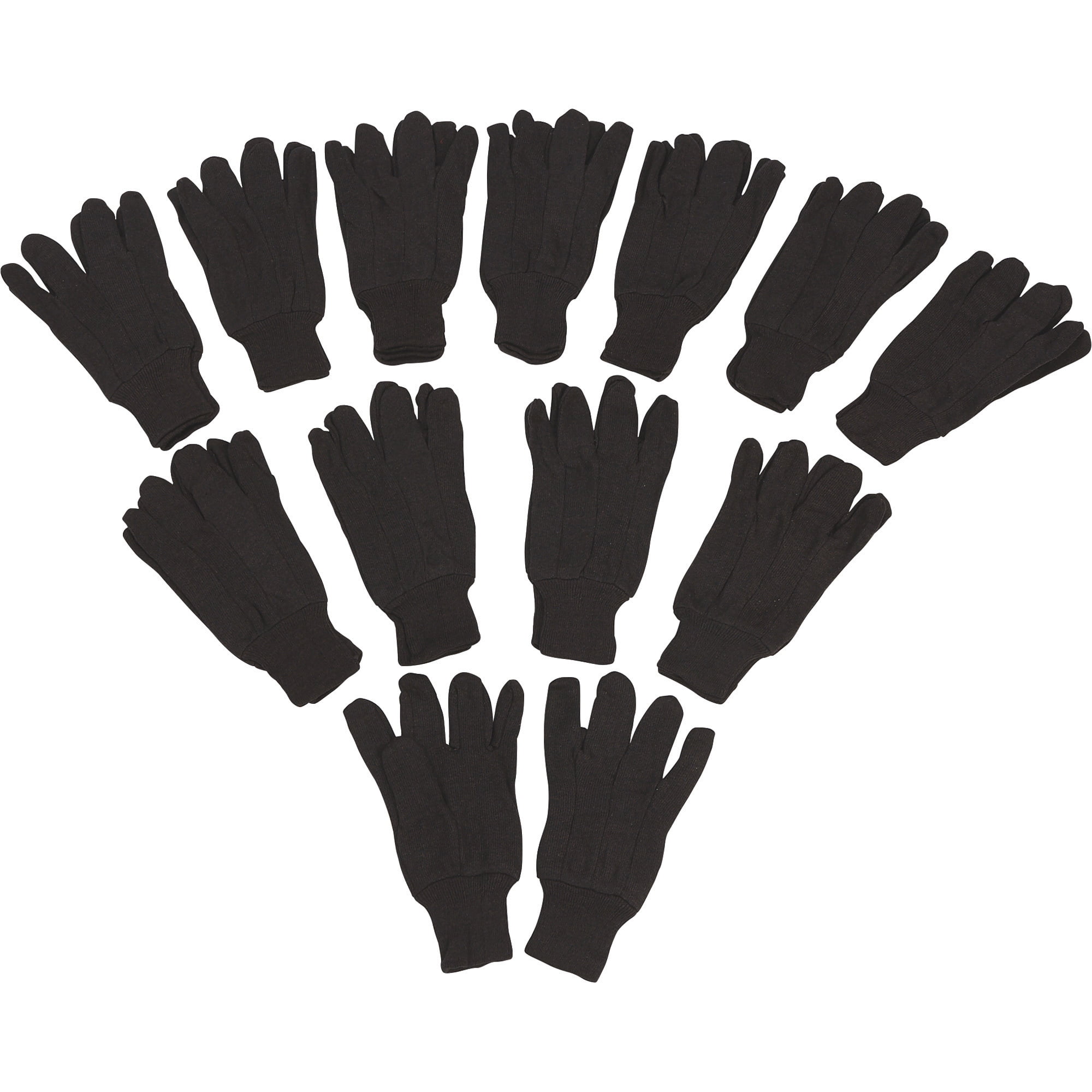 Ironton Men's Jersey Work Gloves, 12 Pairs, Black, Large - Walmart.com