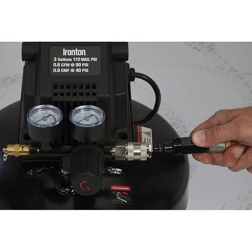Ironton Oil-Free Pancake Air Compressor, 0.3 HP, 3 Gallons, 110 PSI ...