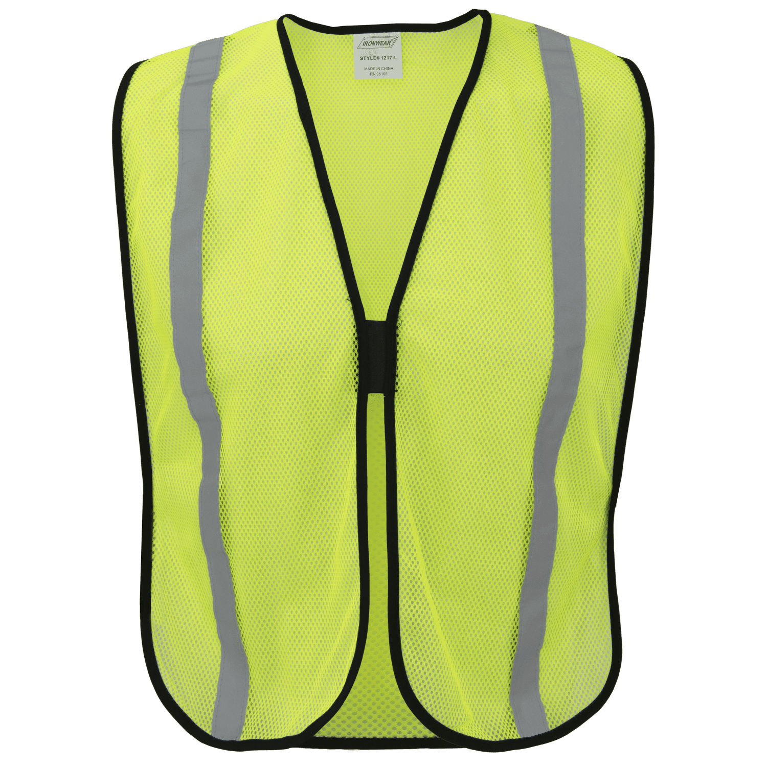 Ironwear 1217 Standard Polyester Safety Vest w/ 1” Reflective Tape ...