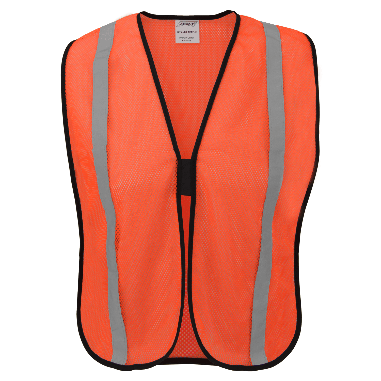 Ironwear 1217 Standard Polyester Safety Vest w/ 1” Reflective Tape ...