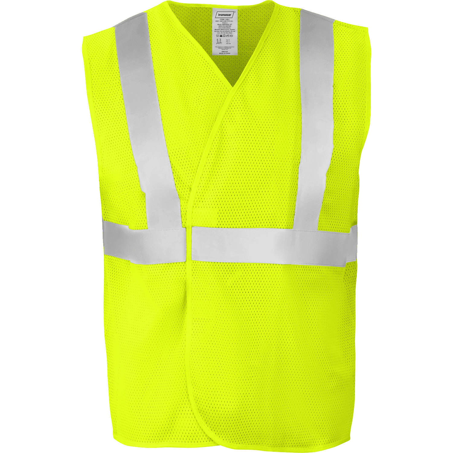 Ironwear 1269 Class 2 Type R Polyester Safety Vest w/ 2” Reflective ...