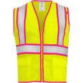 Ironwear 1284 Class 2 Safety Vest w/ Zipper & Pink Contrast Tape ...