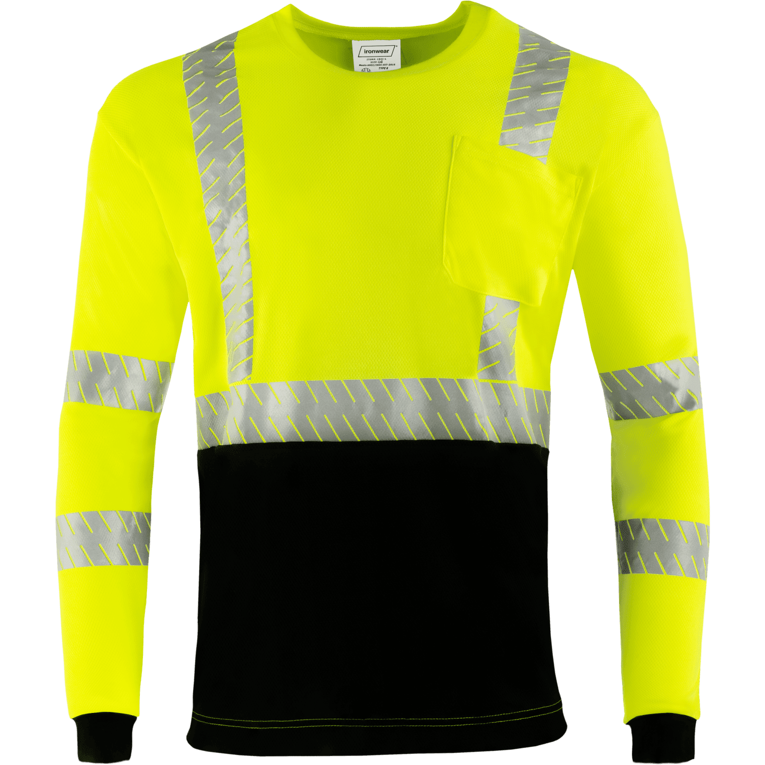 Ironwear 1841 ANSI Class 3 Hi-Vis Two-Toned Heat Transferred Reflective ...