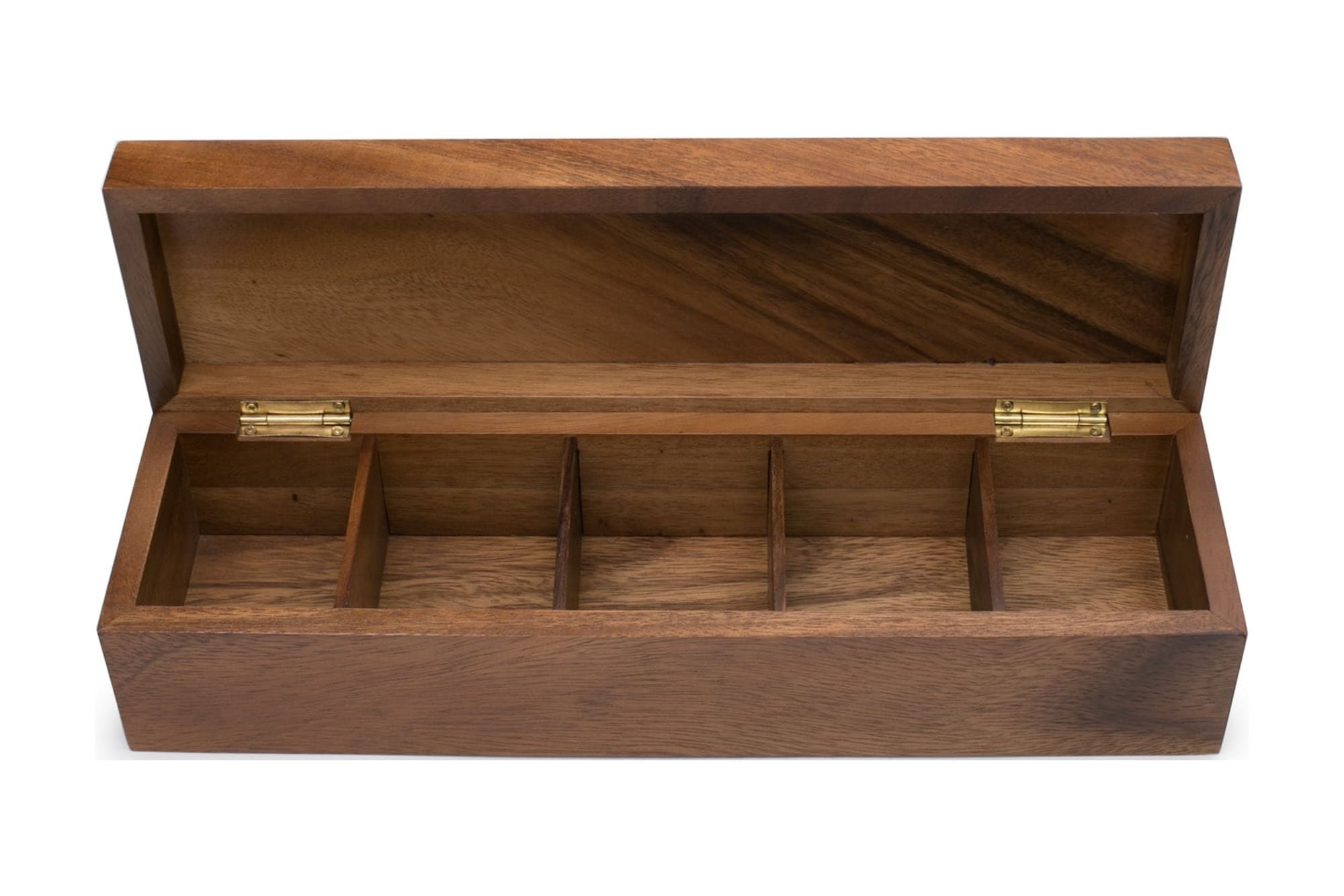 Ironwood Gourmet Townhouse 5-Compartment Tea Box, Acacia Wood, 14.25" x ...