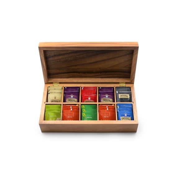 Ironwood Gourmet Rectangular Vauxhall Double Tea Box, Acacia Wood,Brown ...