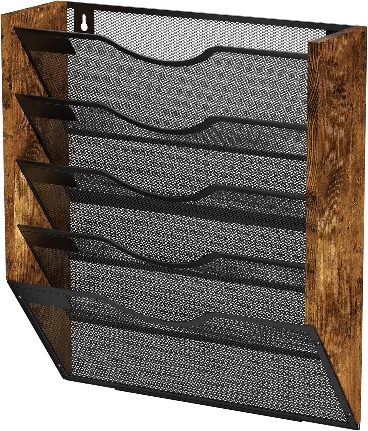 Ironwood Hanging Wall File Organizer, 5 Pocket Mesh Mail Organizer ...