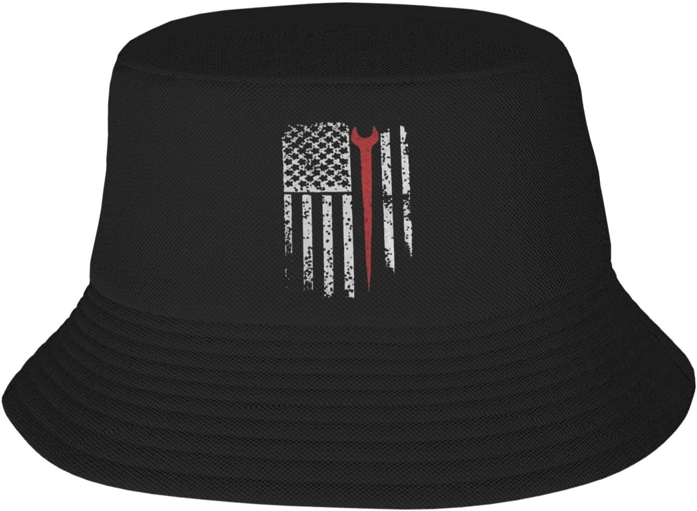 Ironworker American Flag Bucket Hat Reflective Foldable Beach Sun Hats ...