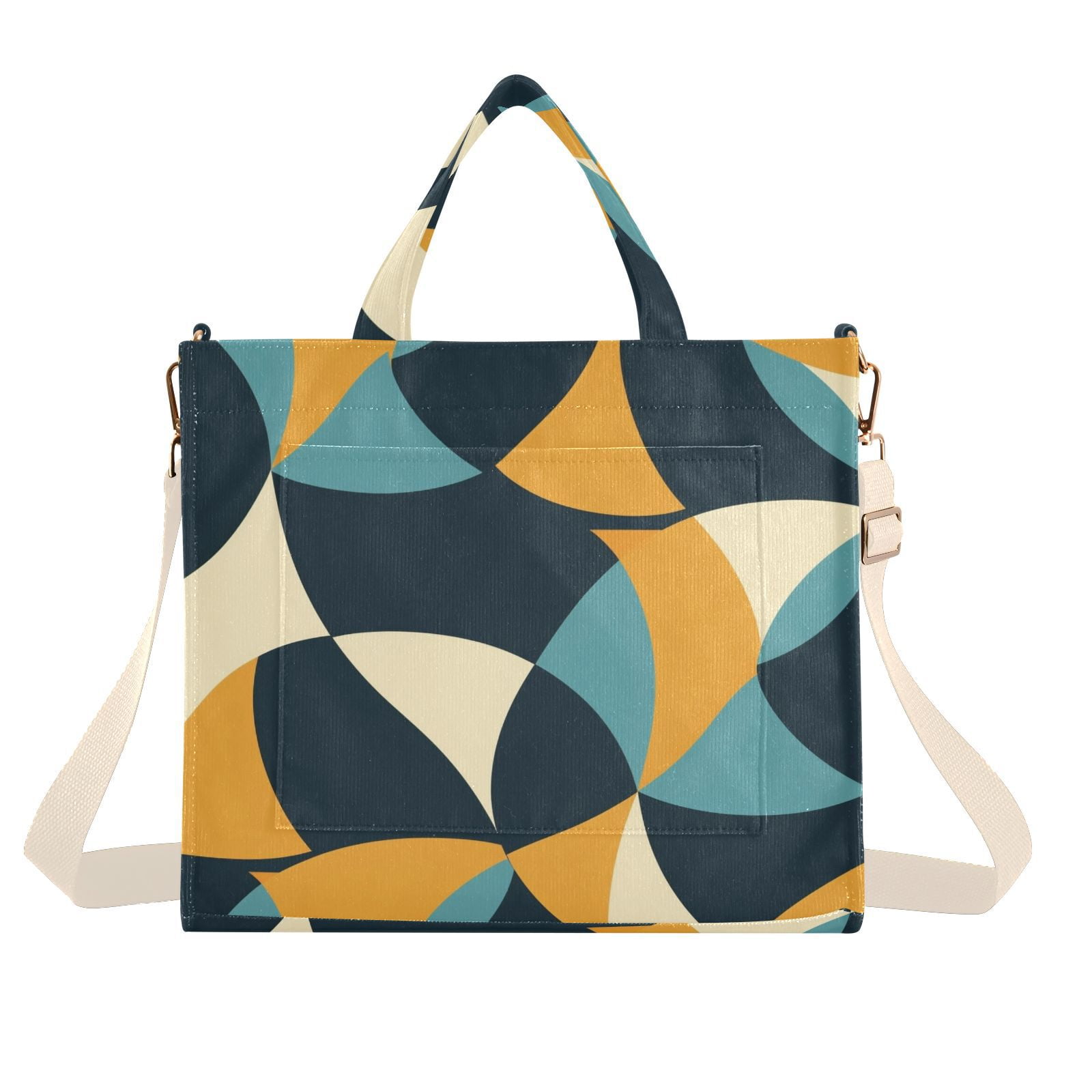 Irregular Blocks Corduroy Tote Bag Handbag Large Messenger Bag Shoulder ...