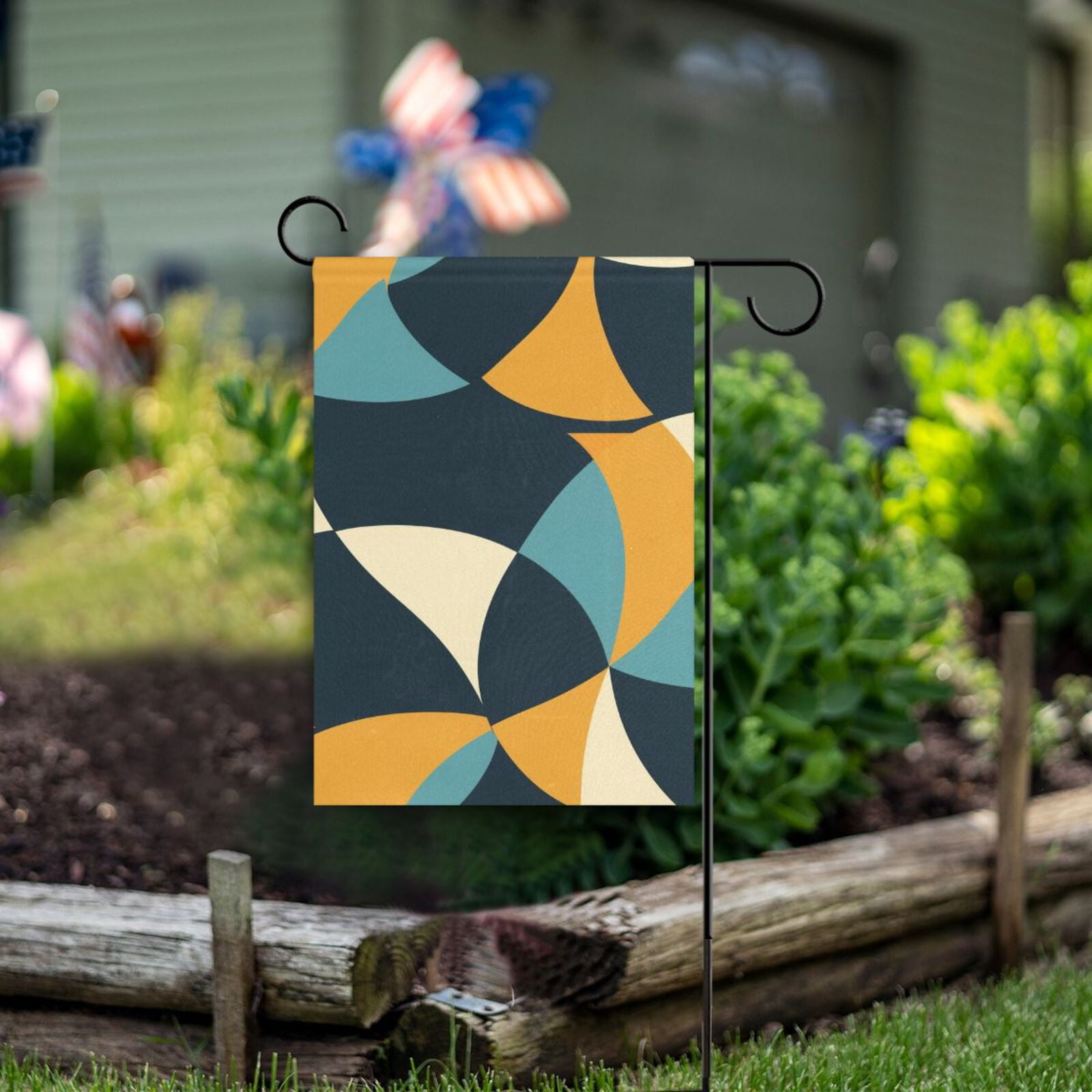 Irregular Blocks Garden Flag Double Sided Outdoor Banners for Courtyard ...