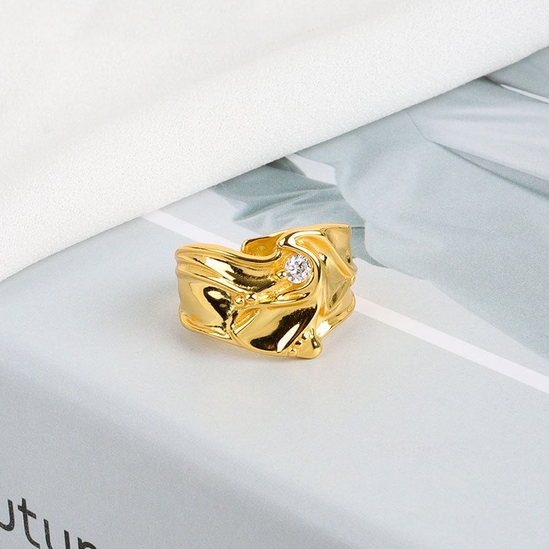 Womens Ring with Irregular Bumps and Micro Zircon Inlaid Design ...