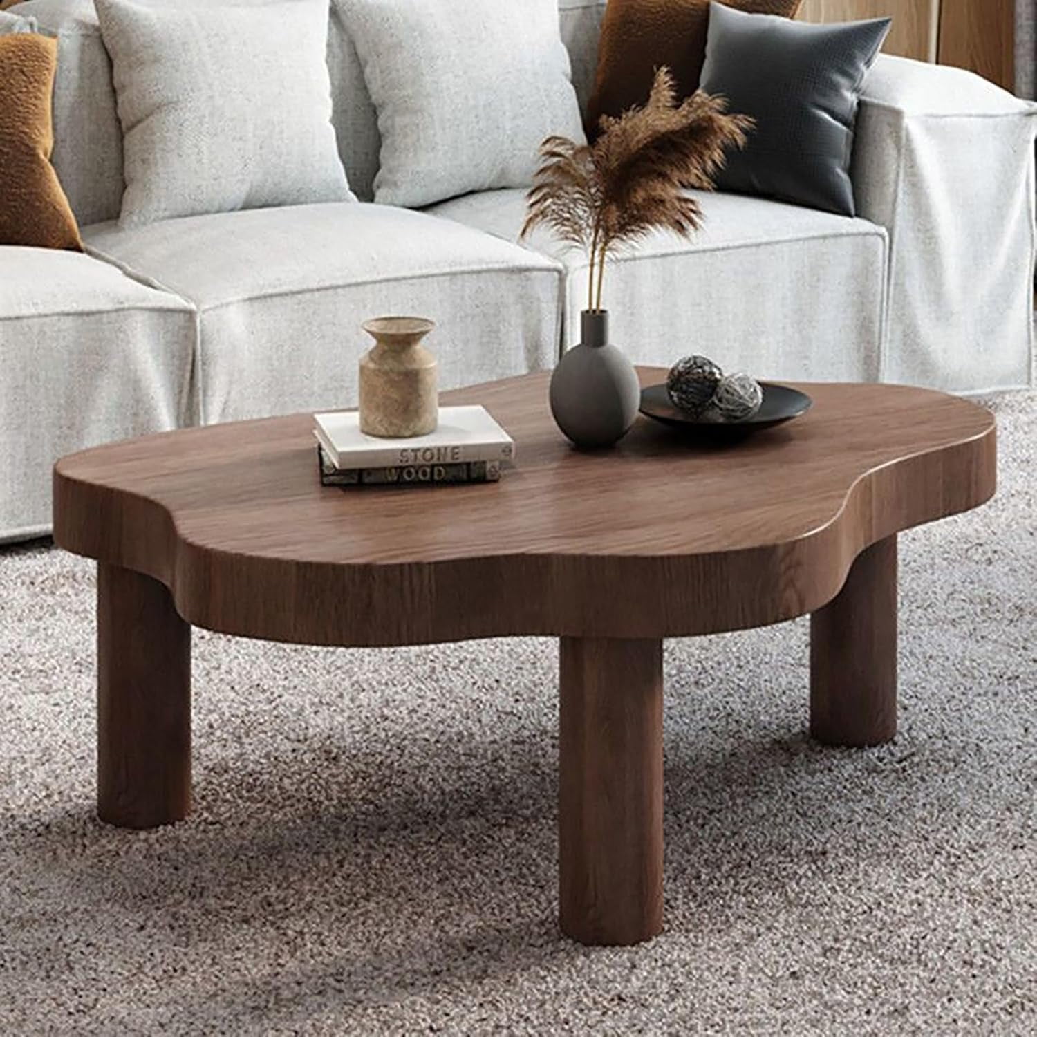 Irregular Cloud Coffee Table For Living Room,Solid Wood Cloud Coffee Tables With 3 Legs ...