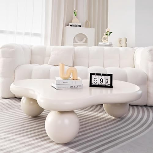 Irregular Coffee Table Modern Wood Cloud Shape End Table Low Center ...