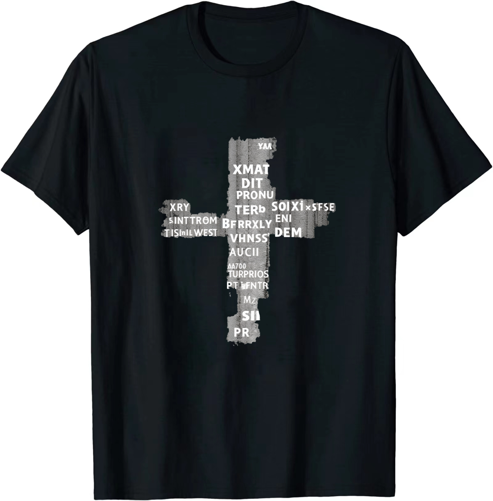 Irregular Cross Letter Design Sense Instagram Printed T-shirt - Walmart.com