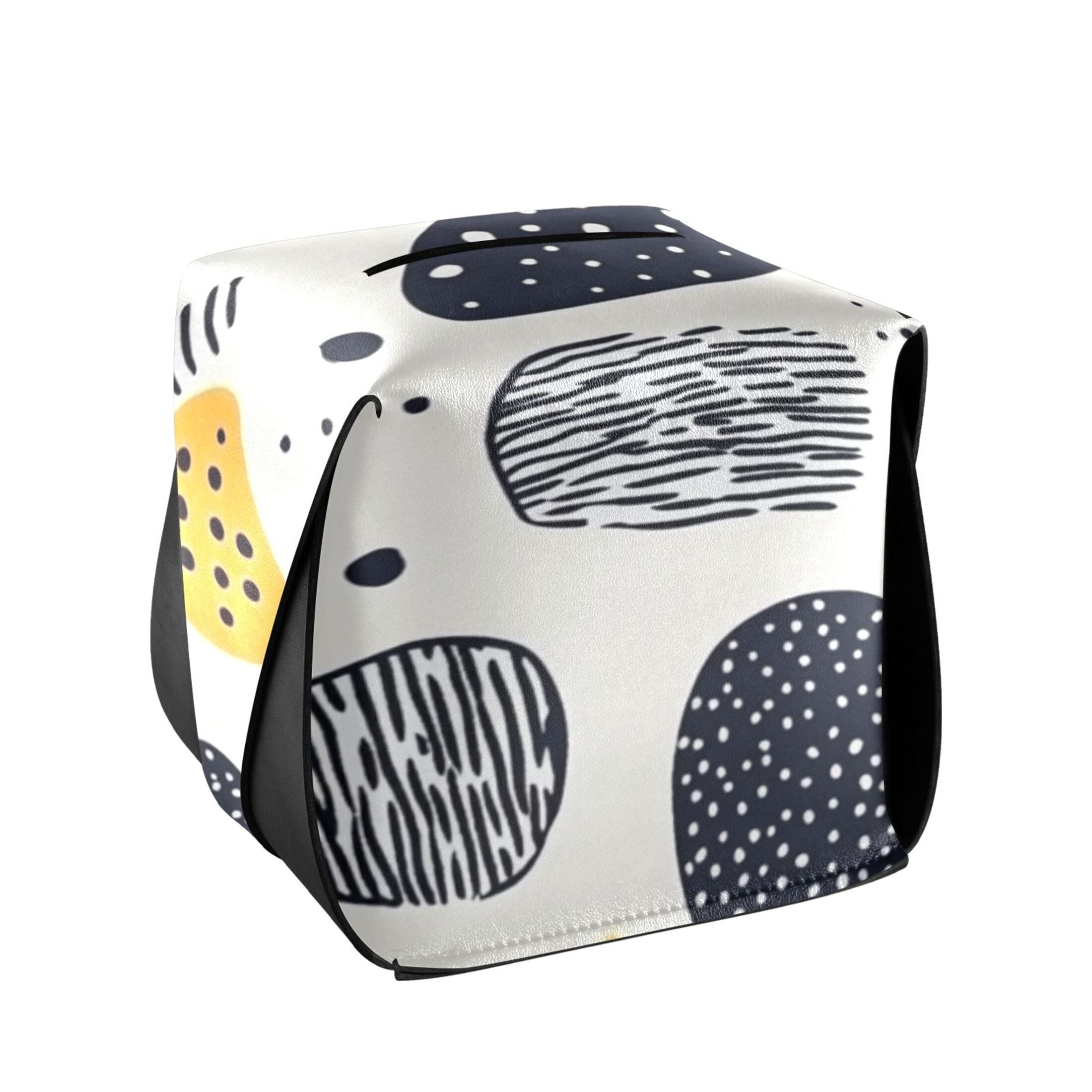 Irregular Dots Design 5.7in Leather Tissue Box Cover Square PVC ...