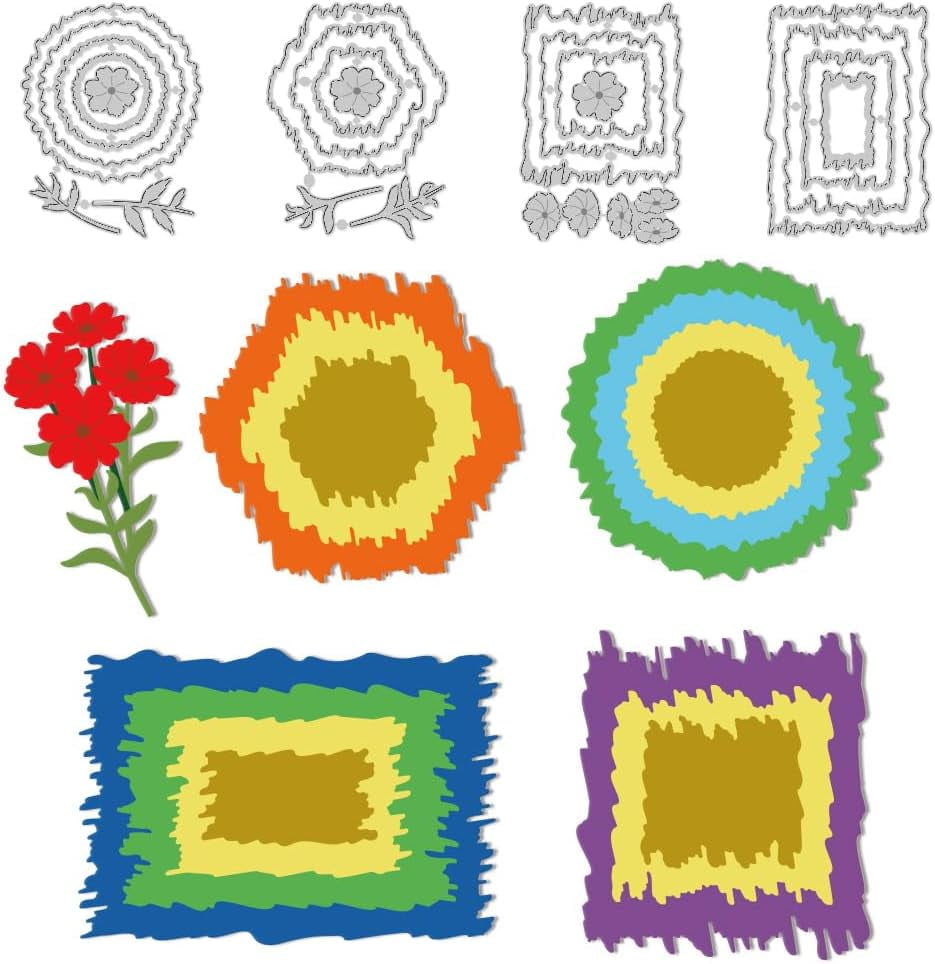 Irregular Frames Cutting Dies Card Making Flower Borders Stencil Carbon ...