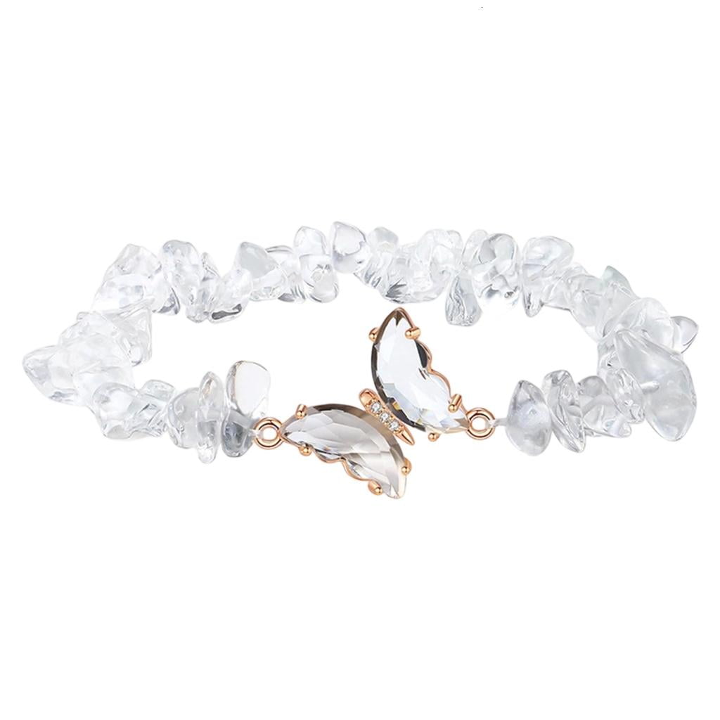 Irregular Gemstones Bead Adjustable Bracelet Butterfly Decoration ...