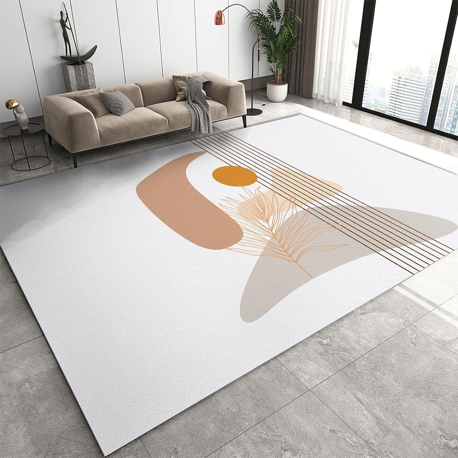 Irregular Geometric Rug, Modern Simple Living Room Rugs, Non Skid ...