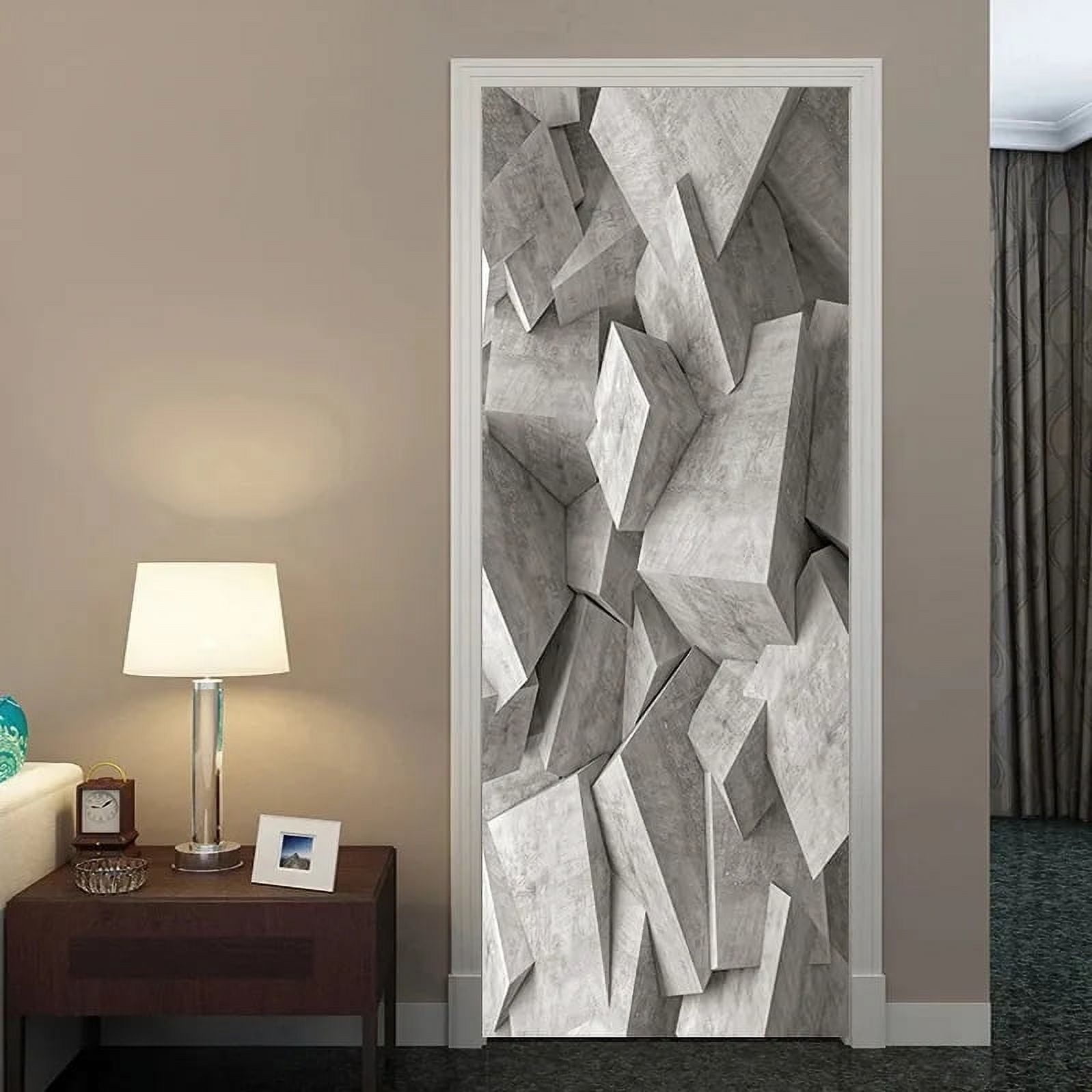Irregular Geometry Print Front Door Sticker Decoration Self Adhesive ...