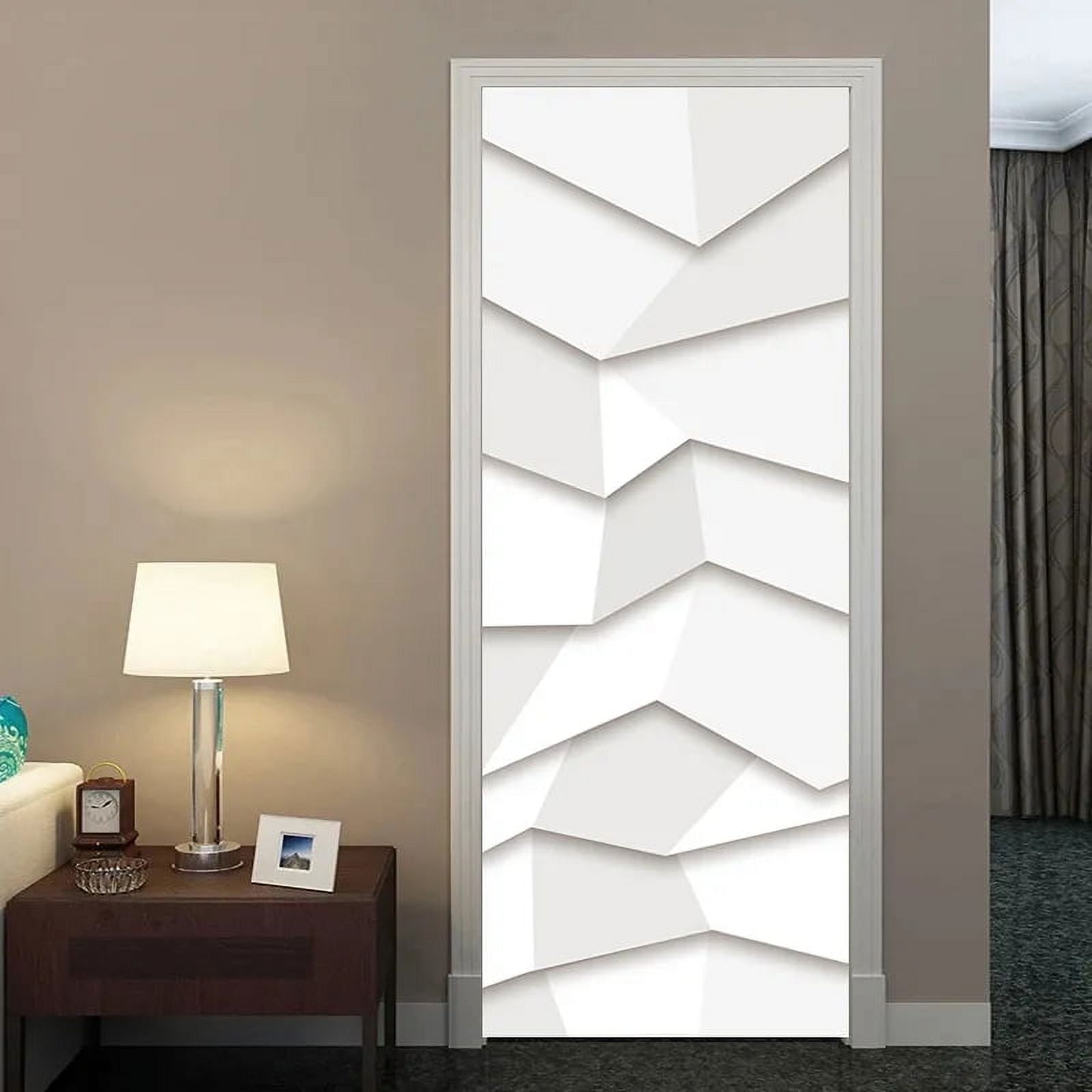 Irregular Geometry Print Front Door Sticker Decoration Self Adhesive ...