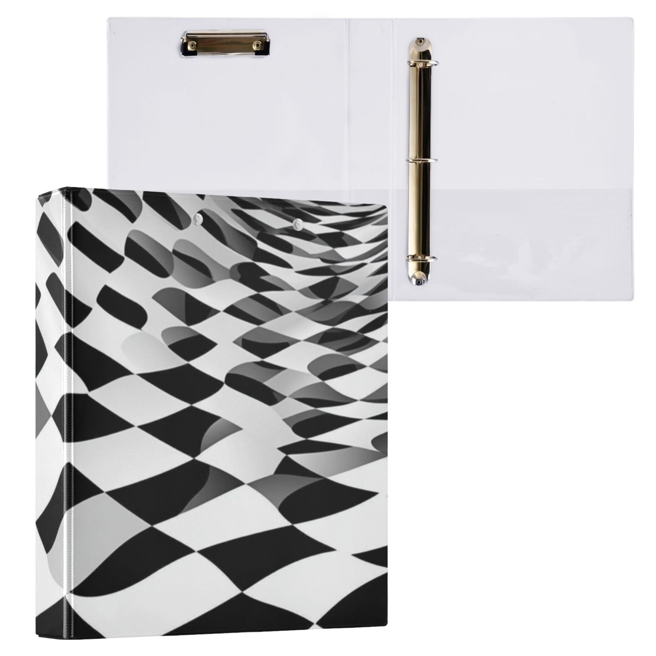 Irregular Grid 3 Ring Binders 1.5 inch Hardcover File Folders with ...