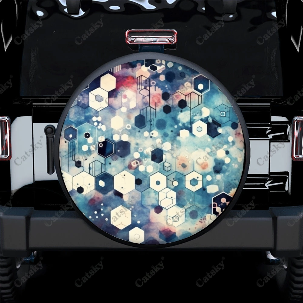 Irregular Hexagon Polyester Universal Spare Wheel Tire Cover Custom ...