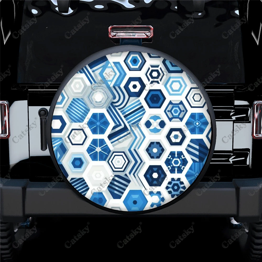 Irregular Hexagon Polyester Universal Spare Wheel Tire Cover Custom ...