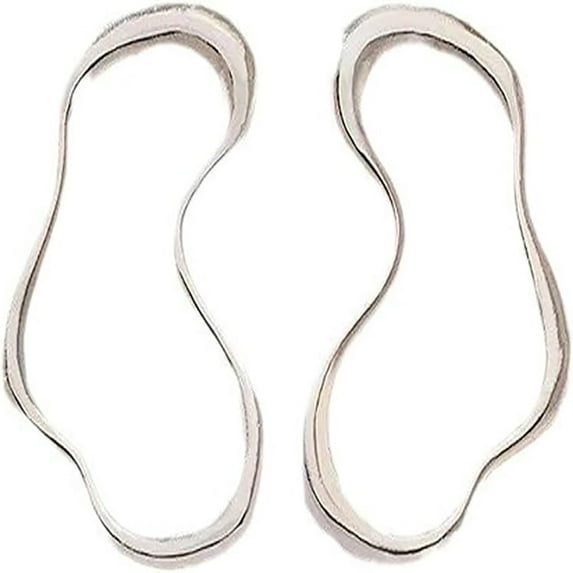Irregular Hollow Geometric Silver Hoop Earrings for Women - Walmart.com