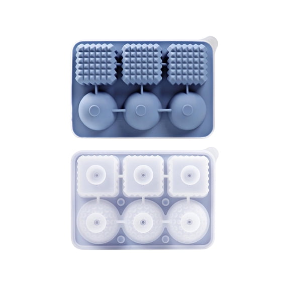 Irregular Ice Cube Trays with Sealed Lid, 6-Cavity Silicone Ice Molds ...