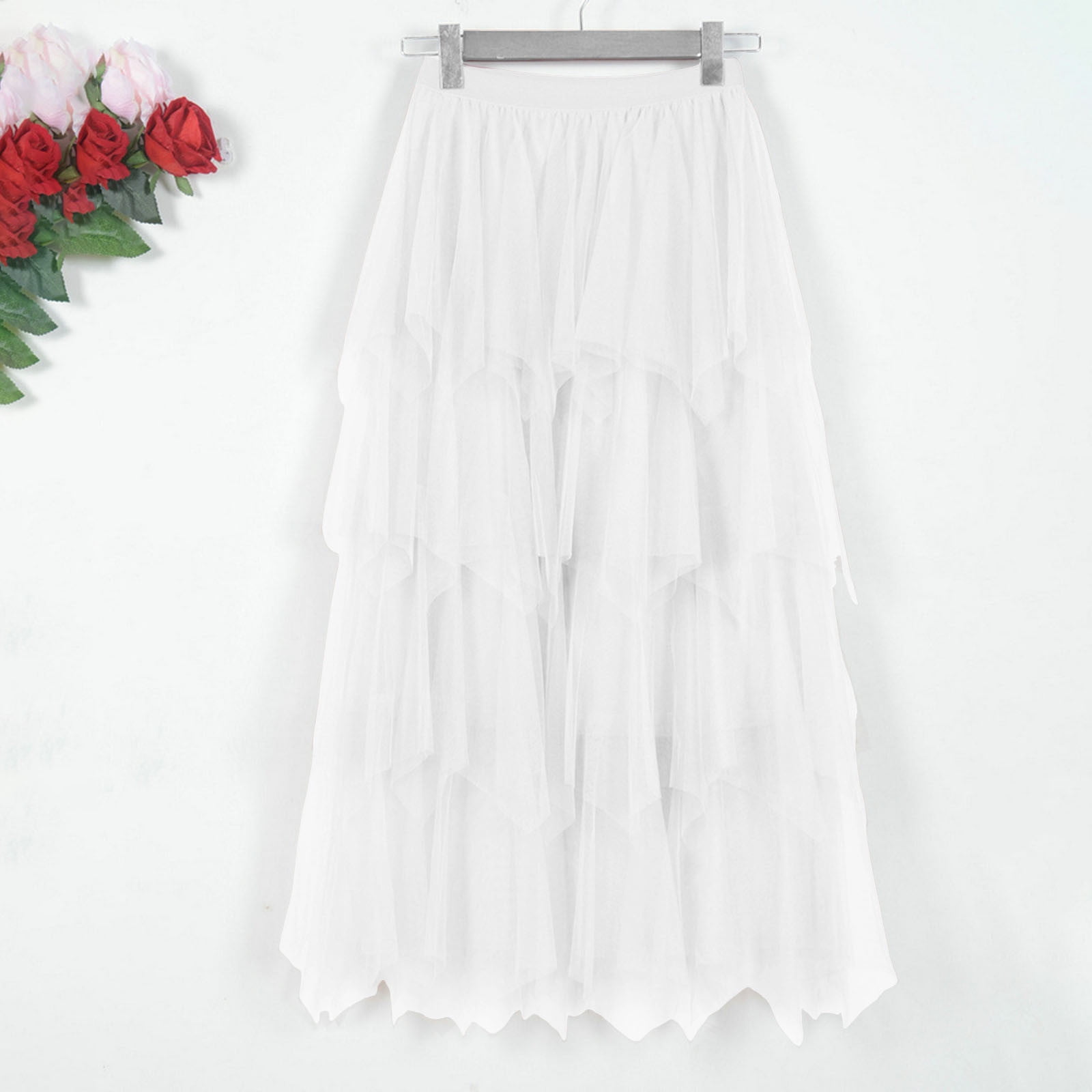 Irregular Mesh Half Length Skirt Women's Spring And Summer Multilayer ...