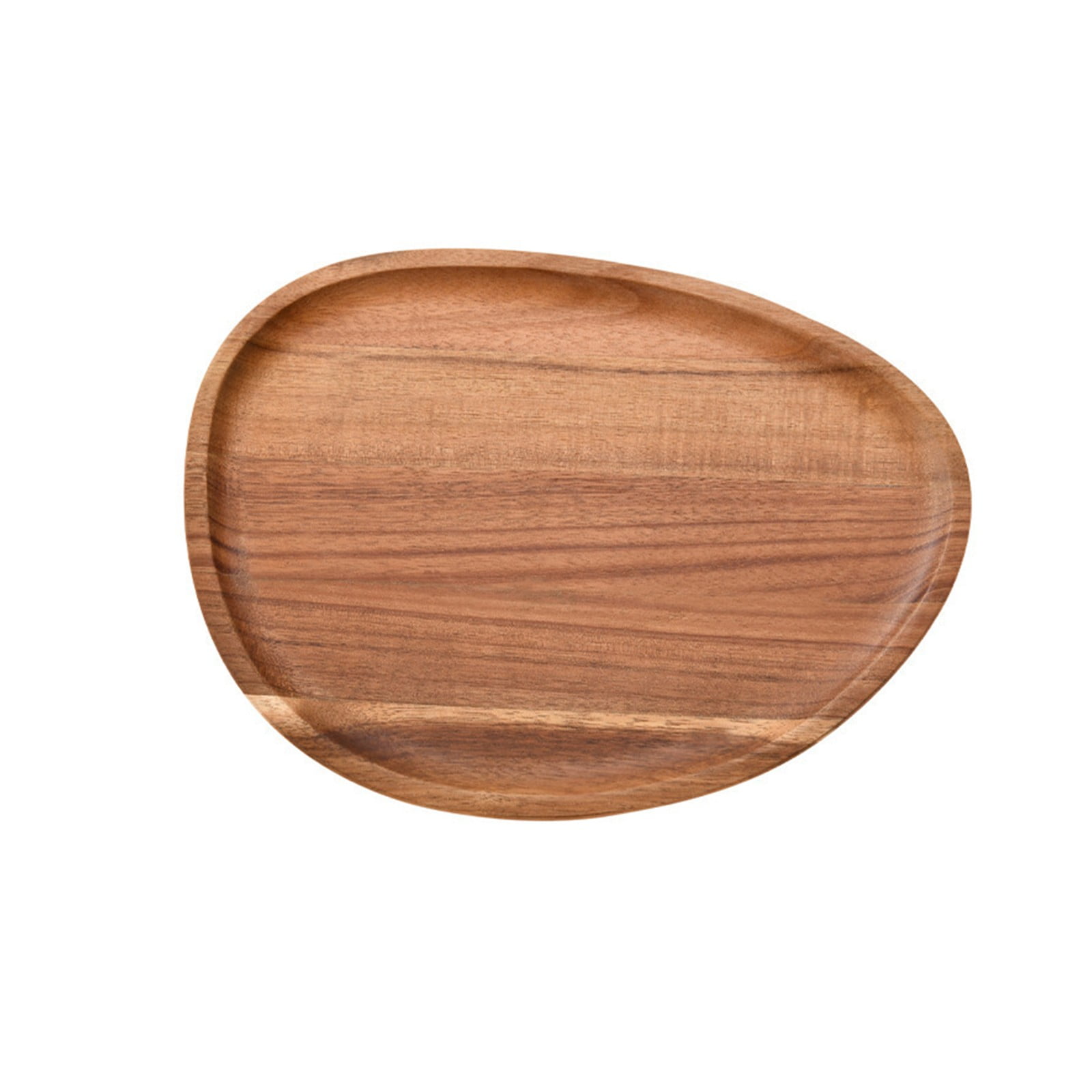 Irregular Oval Wooden Dinner Plate Serving Tray for Dishes Snack Fruit ...