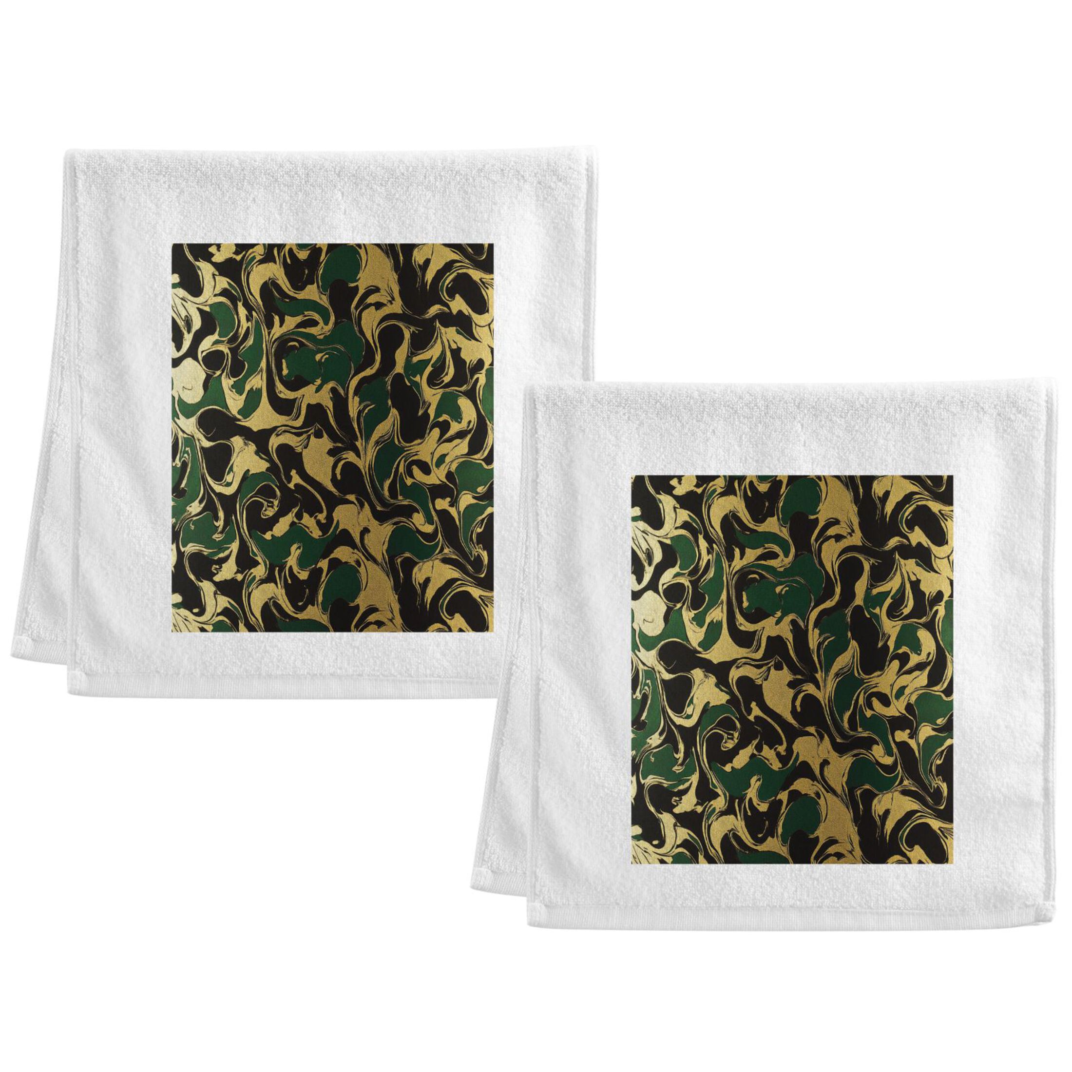 Irregular Paint Set of 2 Pure Soft Cotton Towel with Vibrant Print ...