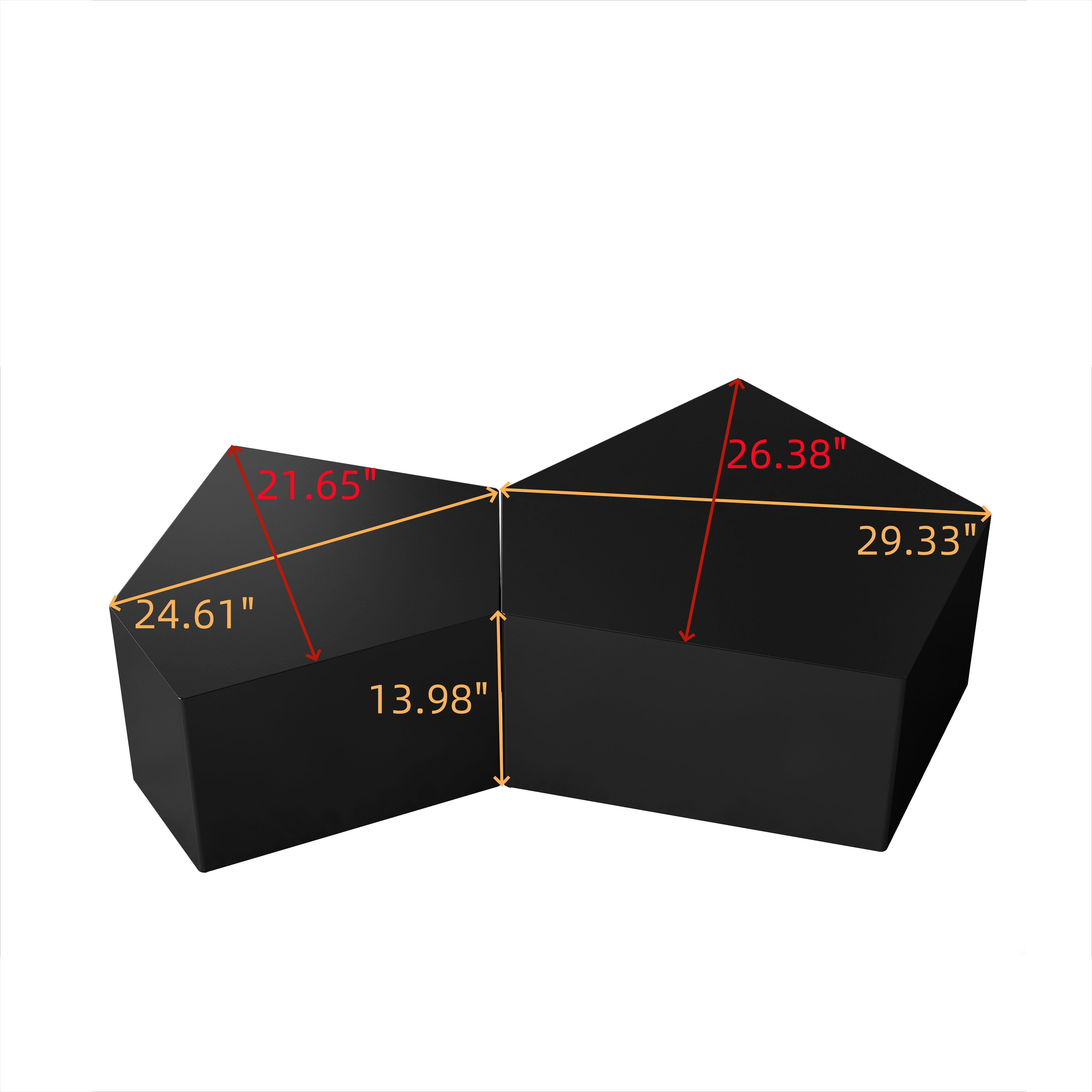 Irregular Pentagon Nesting Coffee Table Set,Geometric Coffee Table Set ...