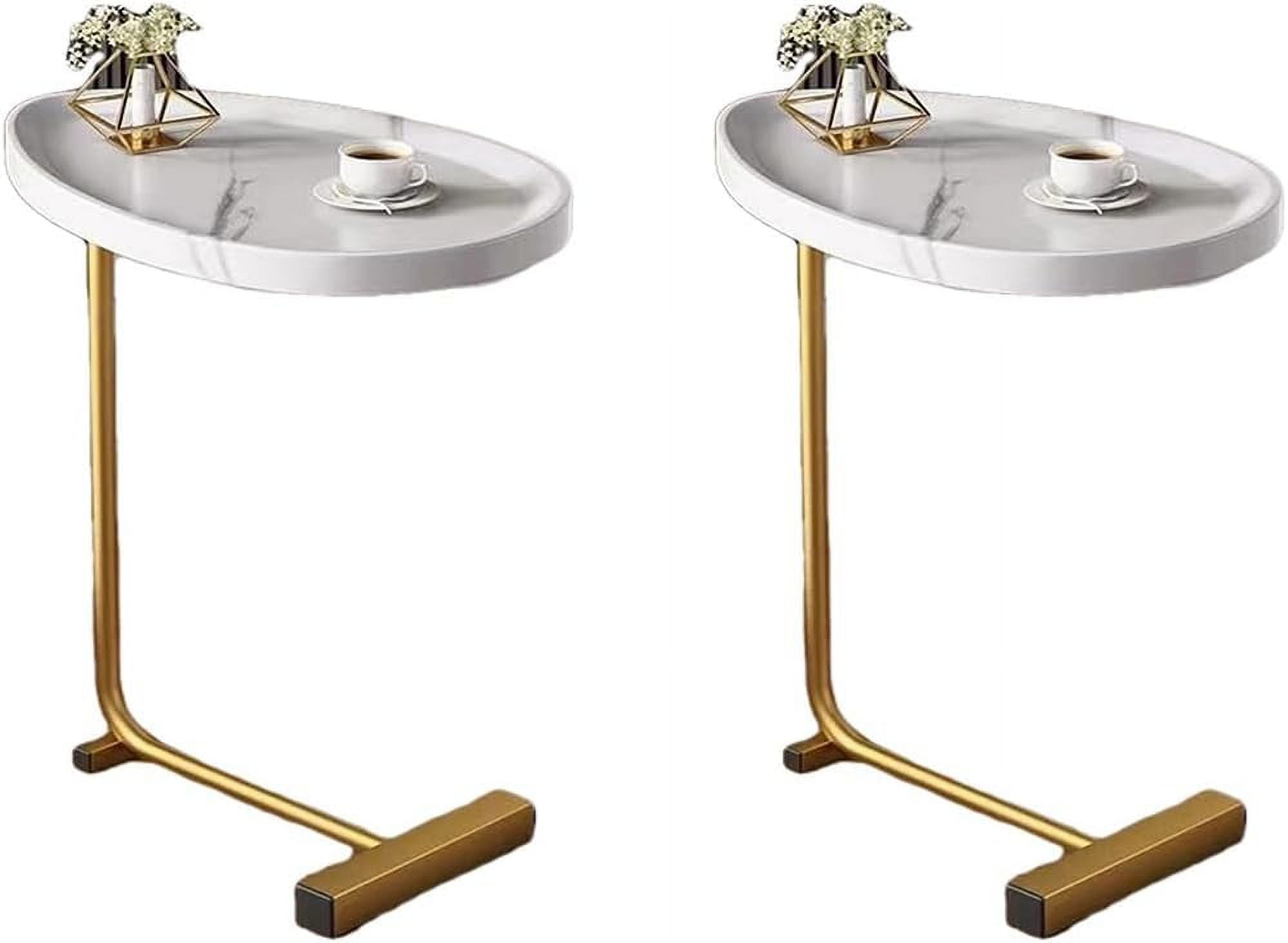 Irregular Round Side Table Set of 2, Telephone Table C Shaped End Table ...