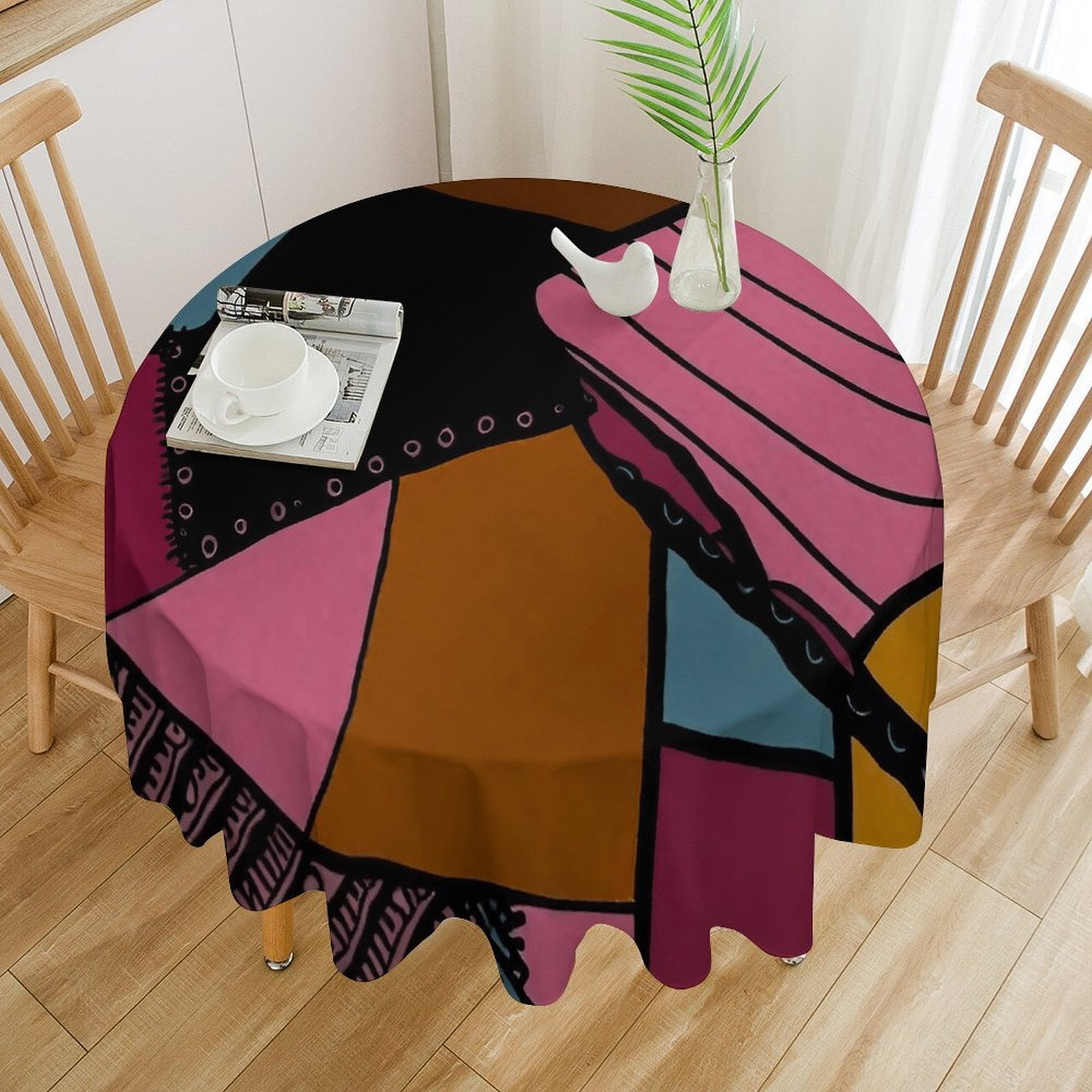 Irregular Shape Table Cloth Round PVC Wedding Kitchen Dining Desk Table ...