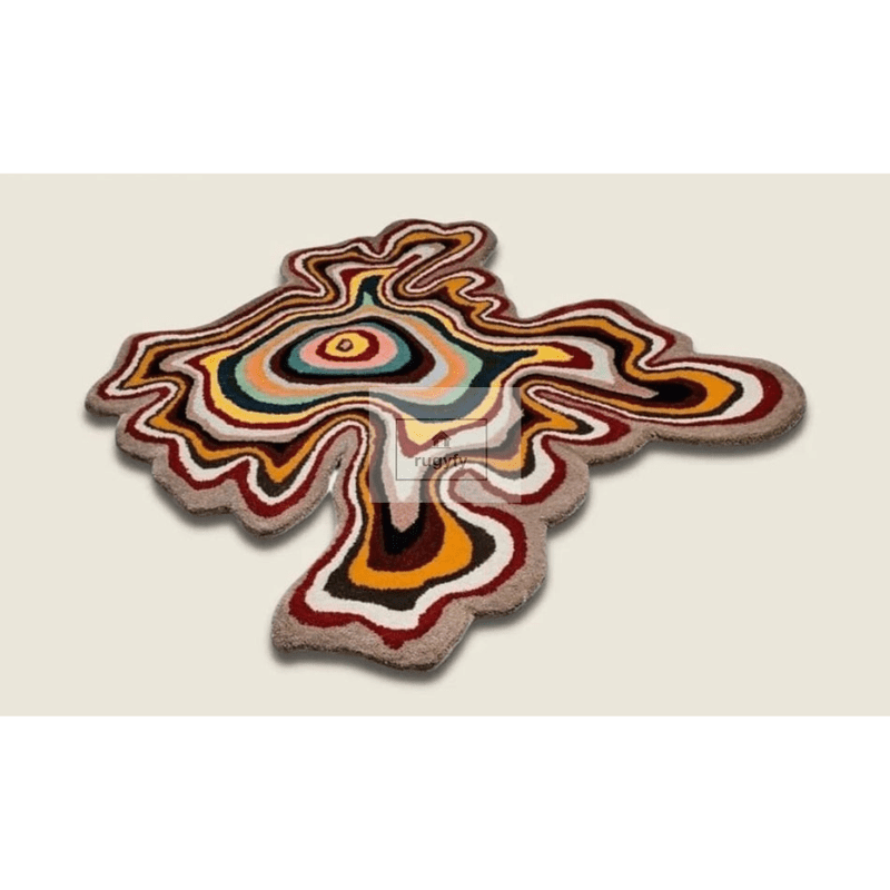 Irregular Shaped Custom Throw Rug Hand-Tufted Wool Handmade Area Rug ...