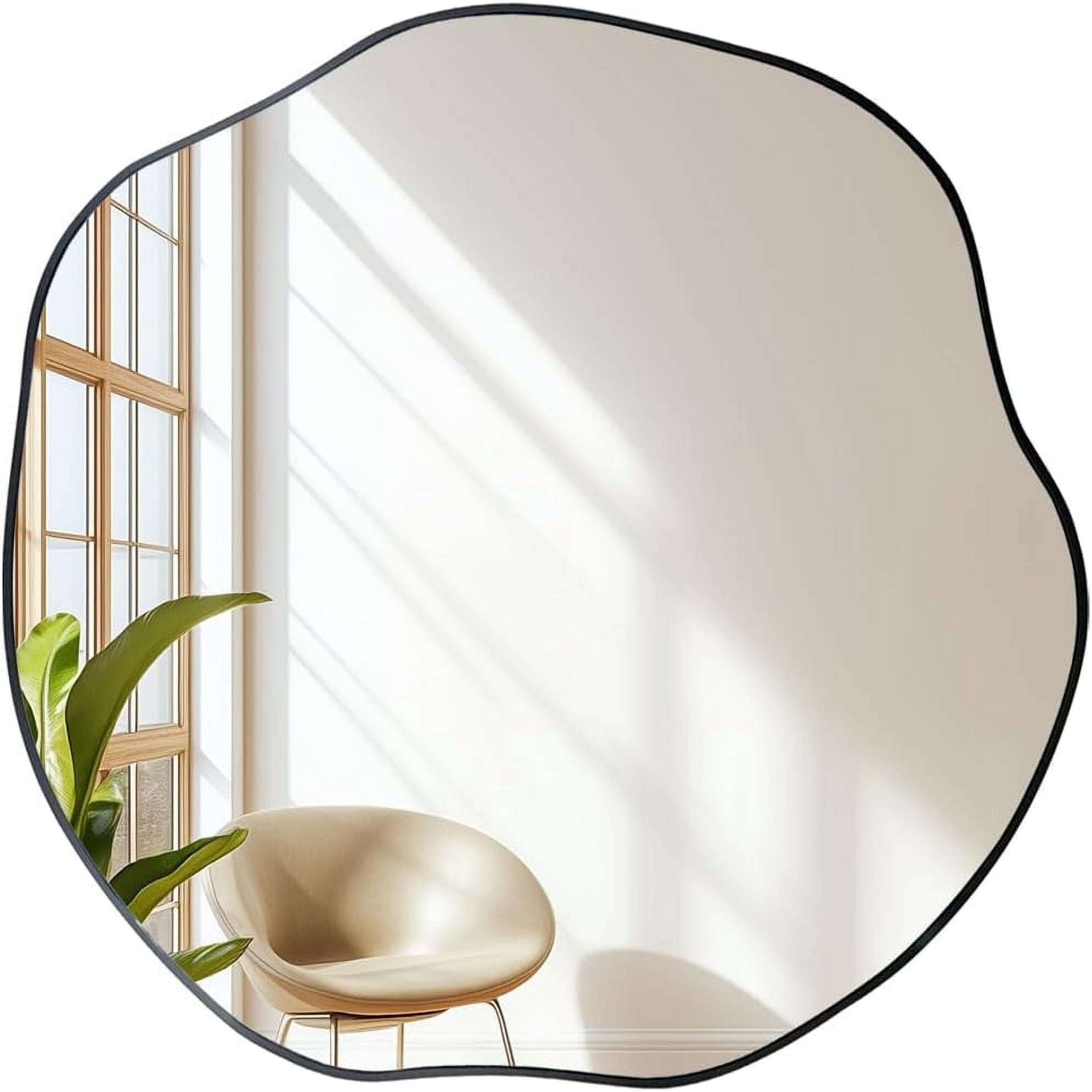 Irregular Shaped Mirror, 16" Asymmetrical Mirrors, Modern Scalloped ...