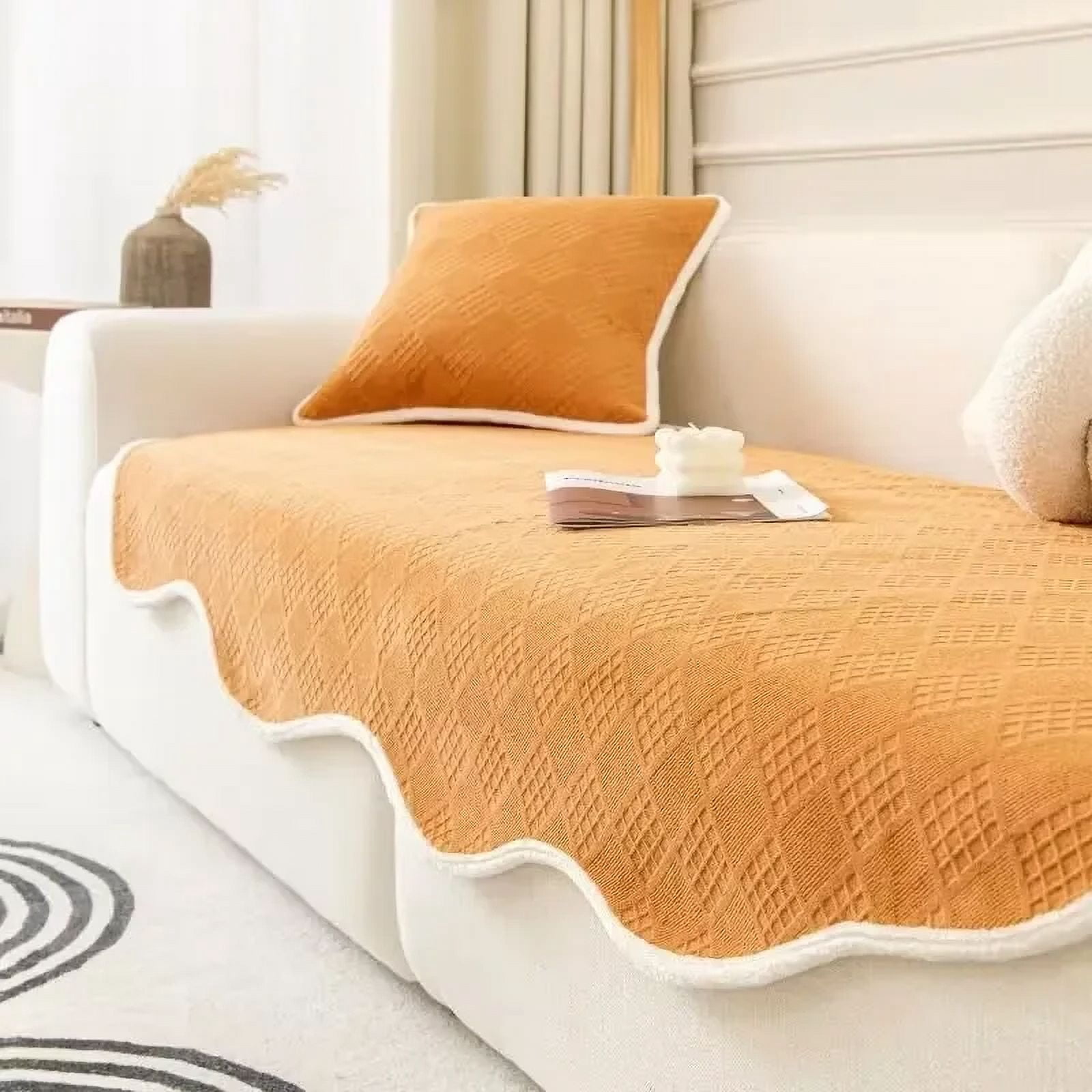 Irregular Shaped Sofa Mat Soft Plush Universal Sofa Towel Four Seasons ...