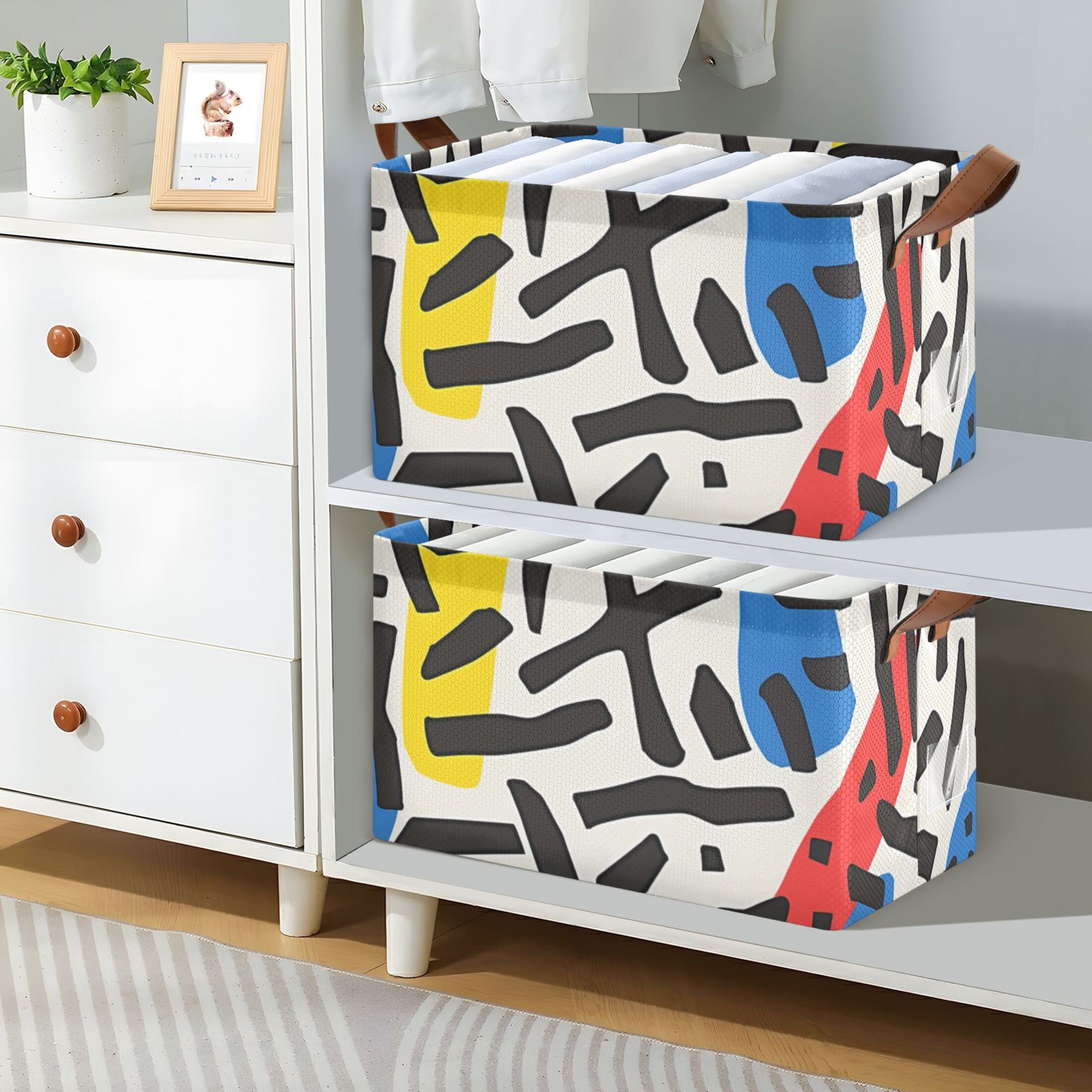 Irregular Shapes Line Foldable Storage Large Fabric Storage Baskets ...